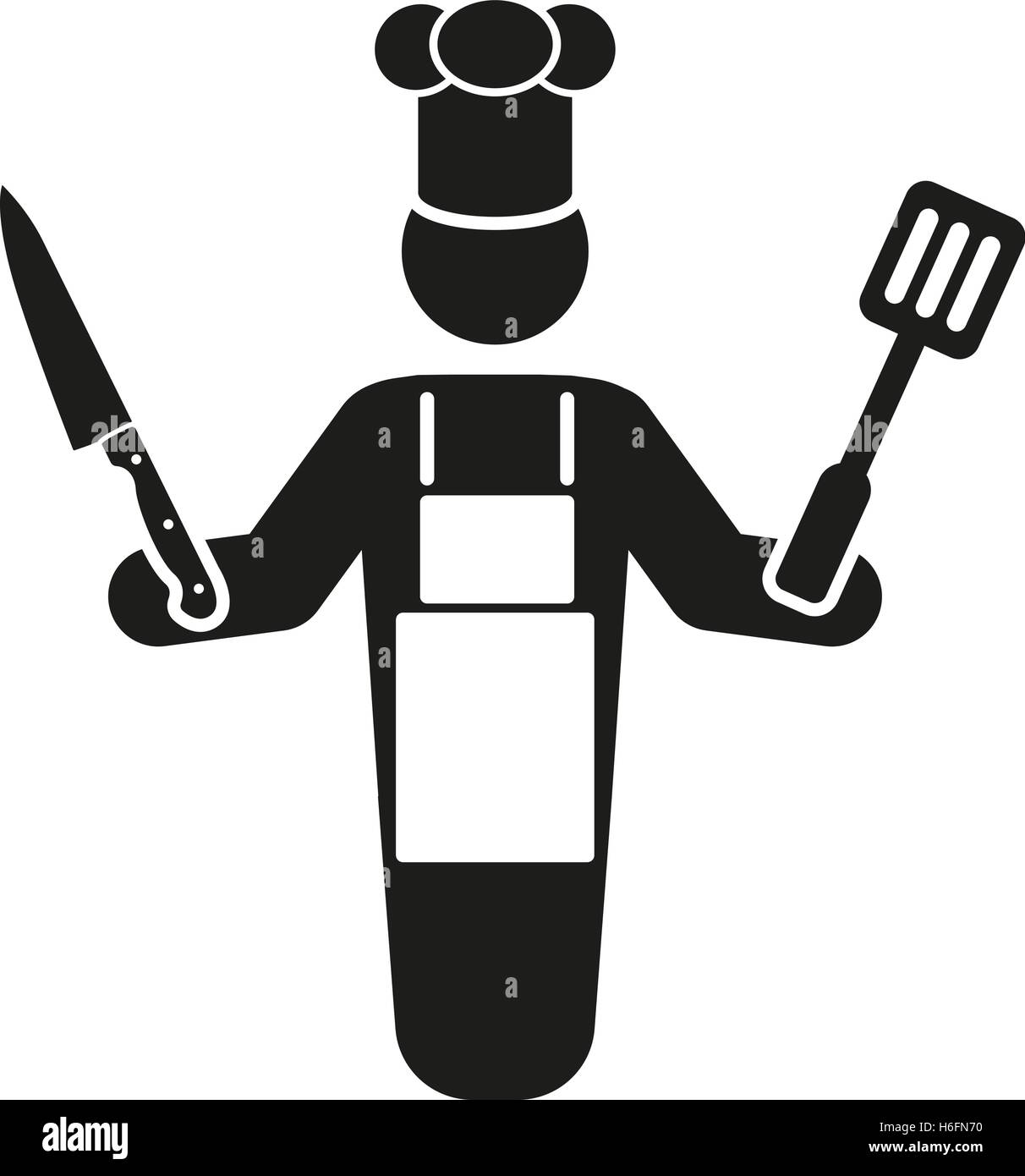 The cook icon. Chef and barbecue, restaurant symbol. Flat Vector ...