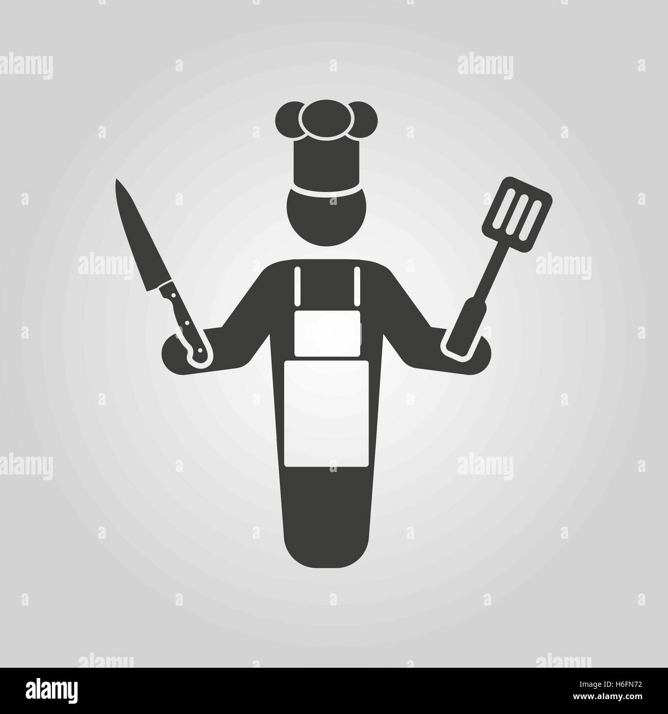 The cook icon. Chef and barbecue, restaurant symbol. Flat Vector ...