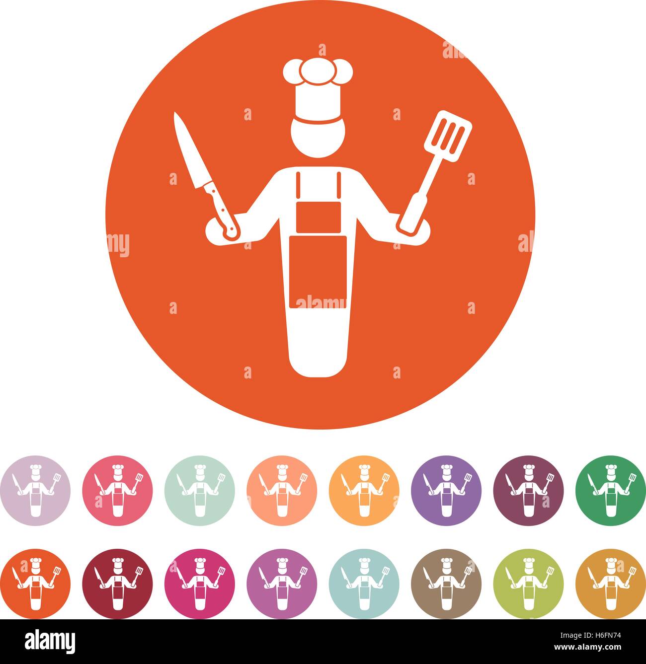 The cook icon. Chef and barbecue, restaurant symbol. Flat Vector ...