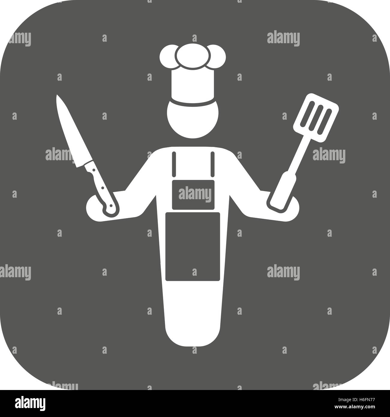 The cook icon. Chef and barbecue, restaurant symbol. Flat Vector ...