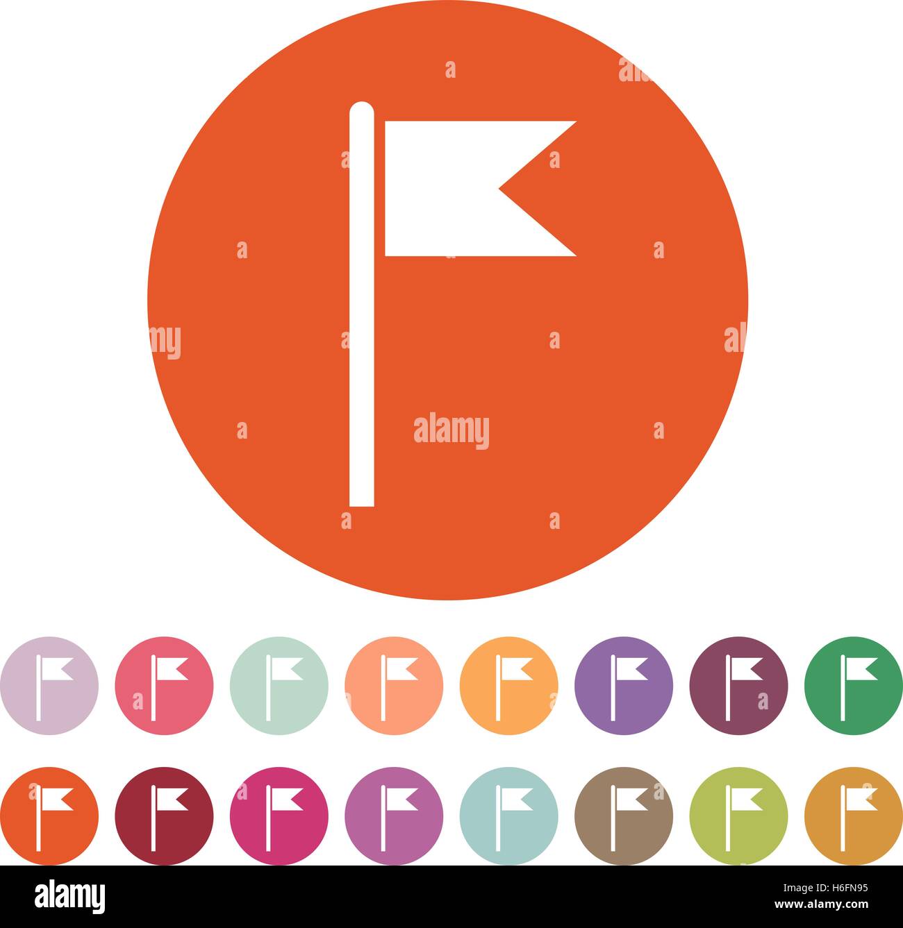 The flag icon. Mark and navigation symbol. Flat Vector illustration ...