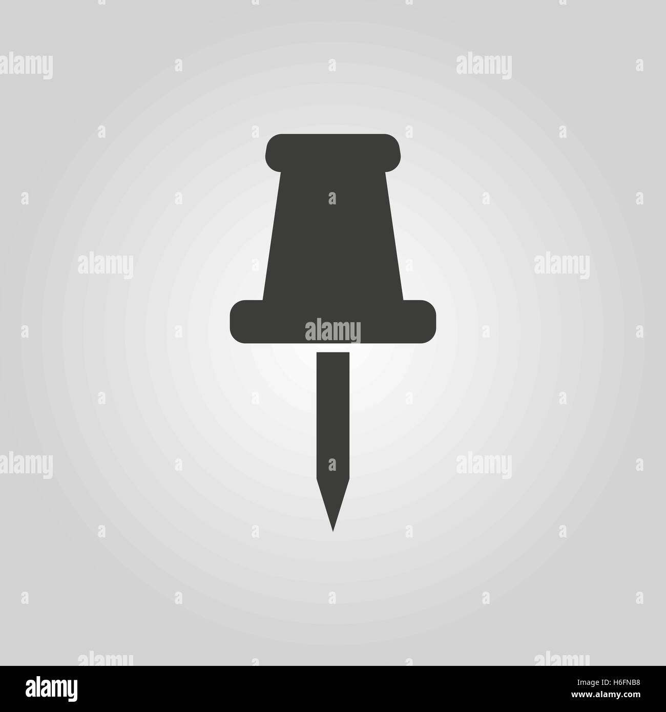The push pin icon. Memo and note, attachment symbol. Flat Vector ...