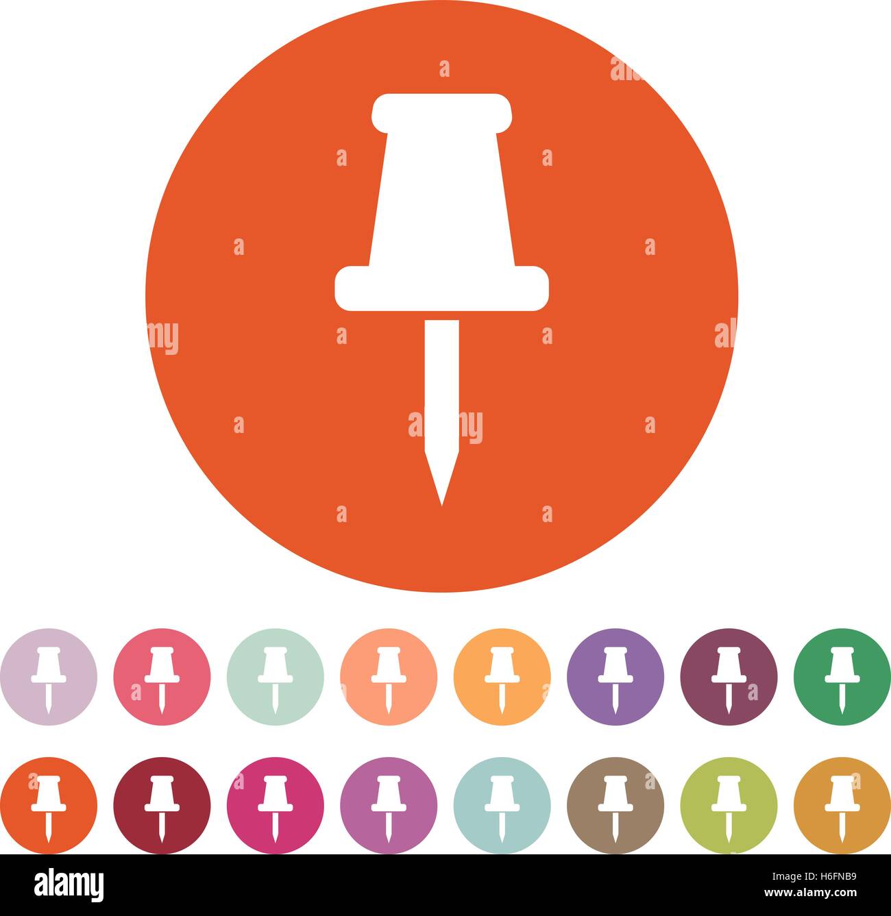 The push pin icon. Memo and note, attachment symbol. Flat Vector ...