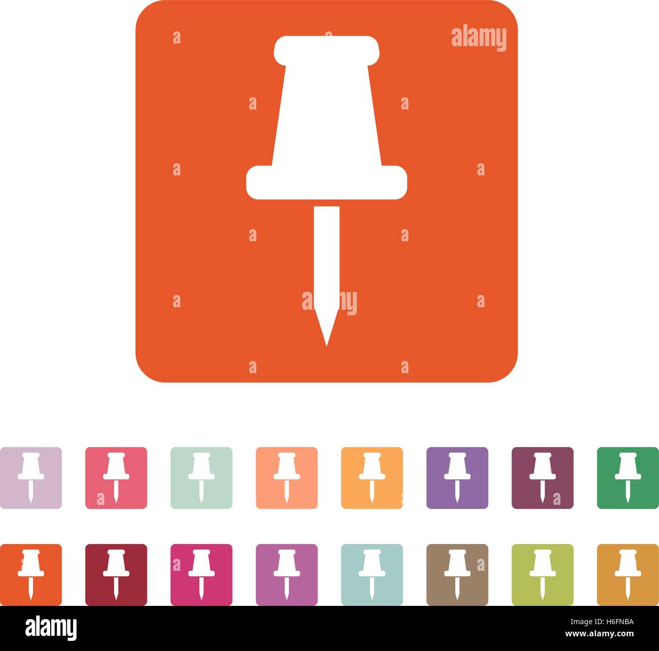 The push pin icon. Memo and note, attachment symbol. Flat Vector ...