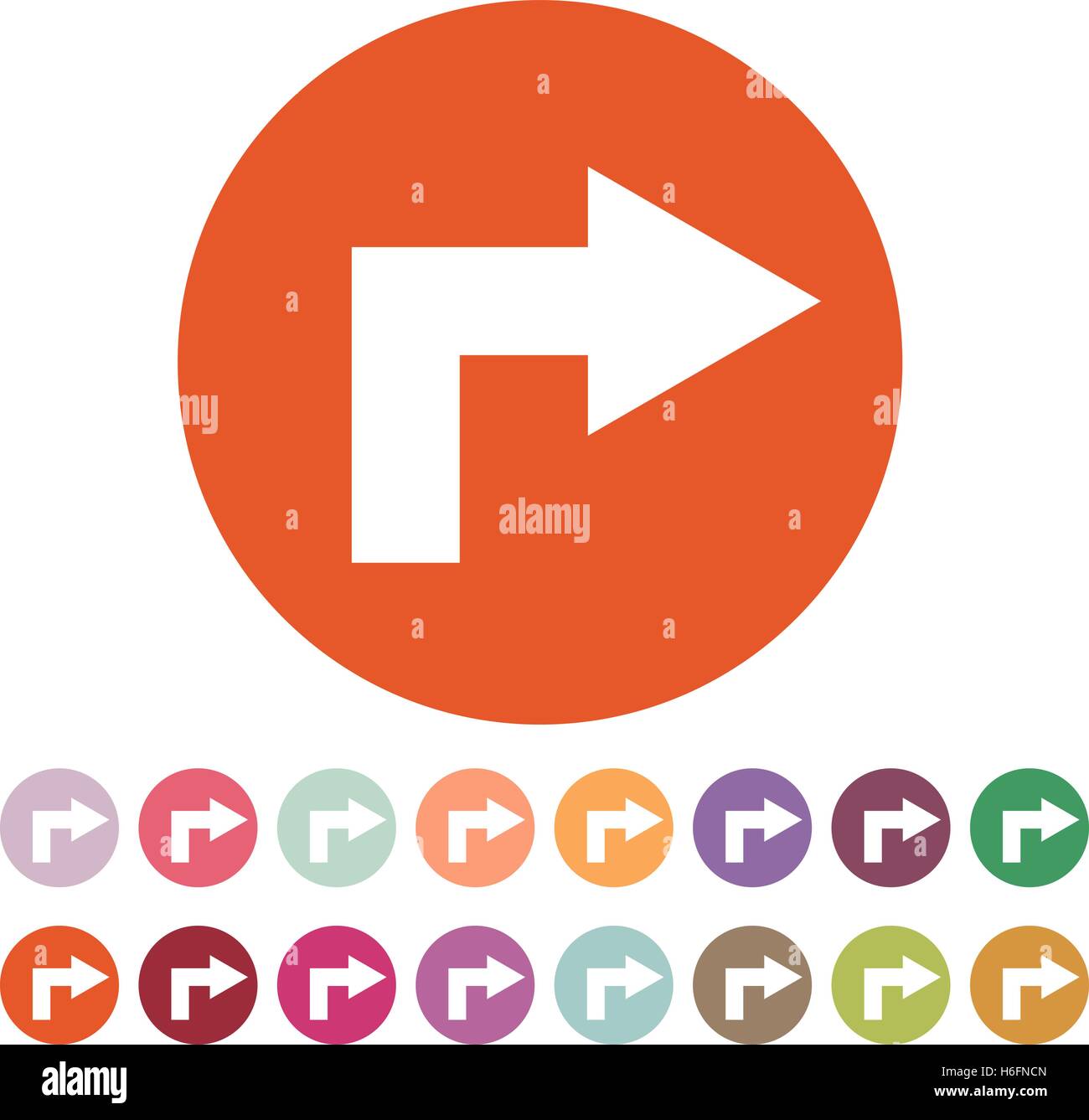 The right icon. Direction and arrow, navigation symbol. Flat Vector ...