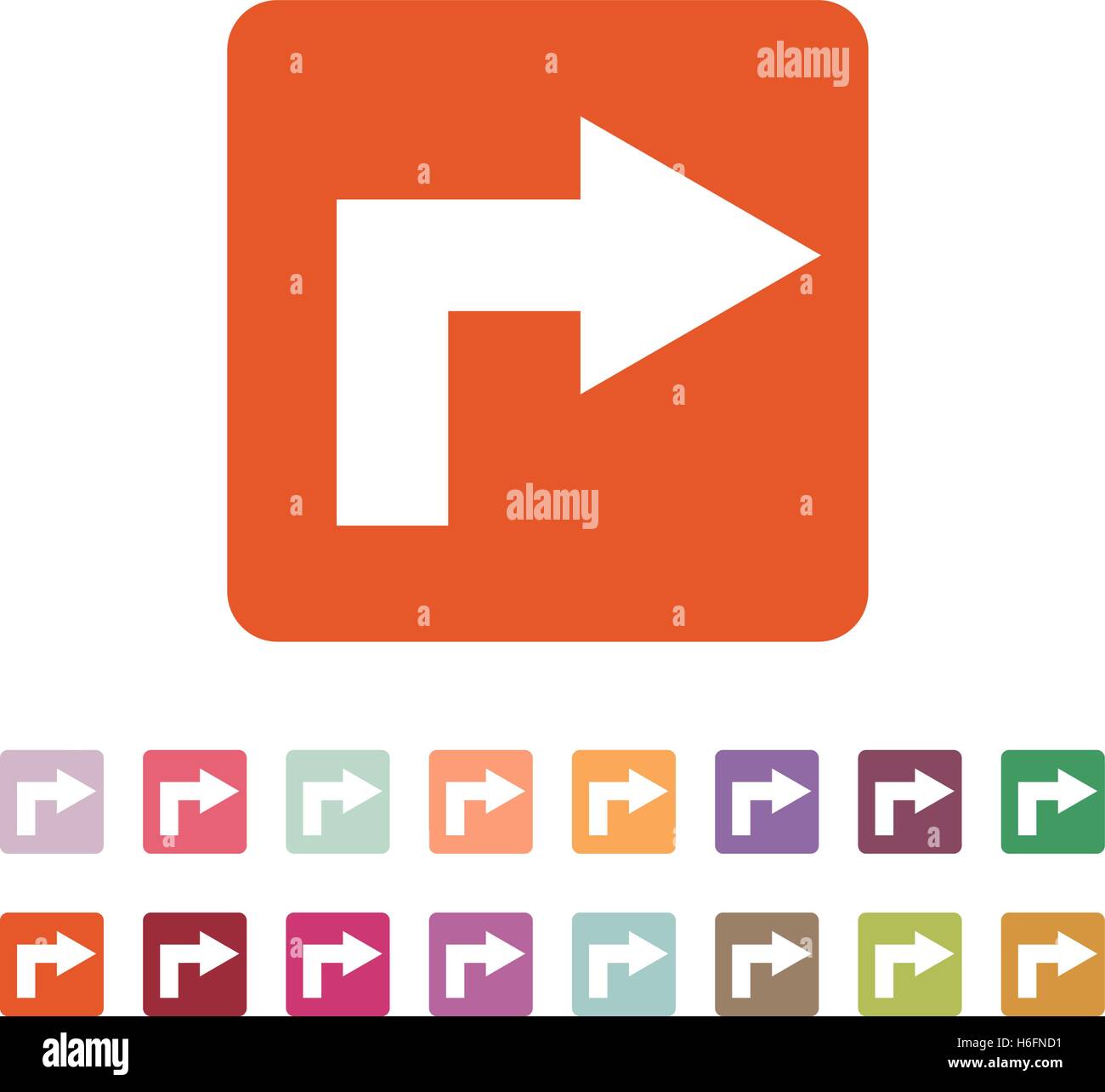 The right icon. Direction and arrow, navigation symbol. Flat Vector ...