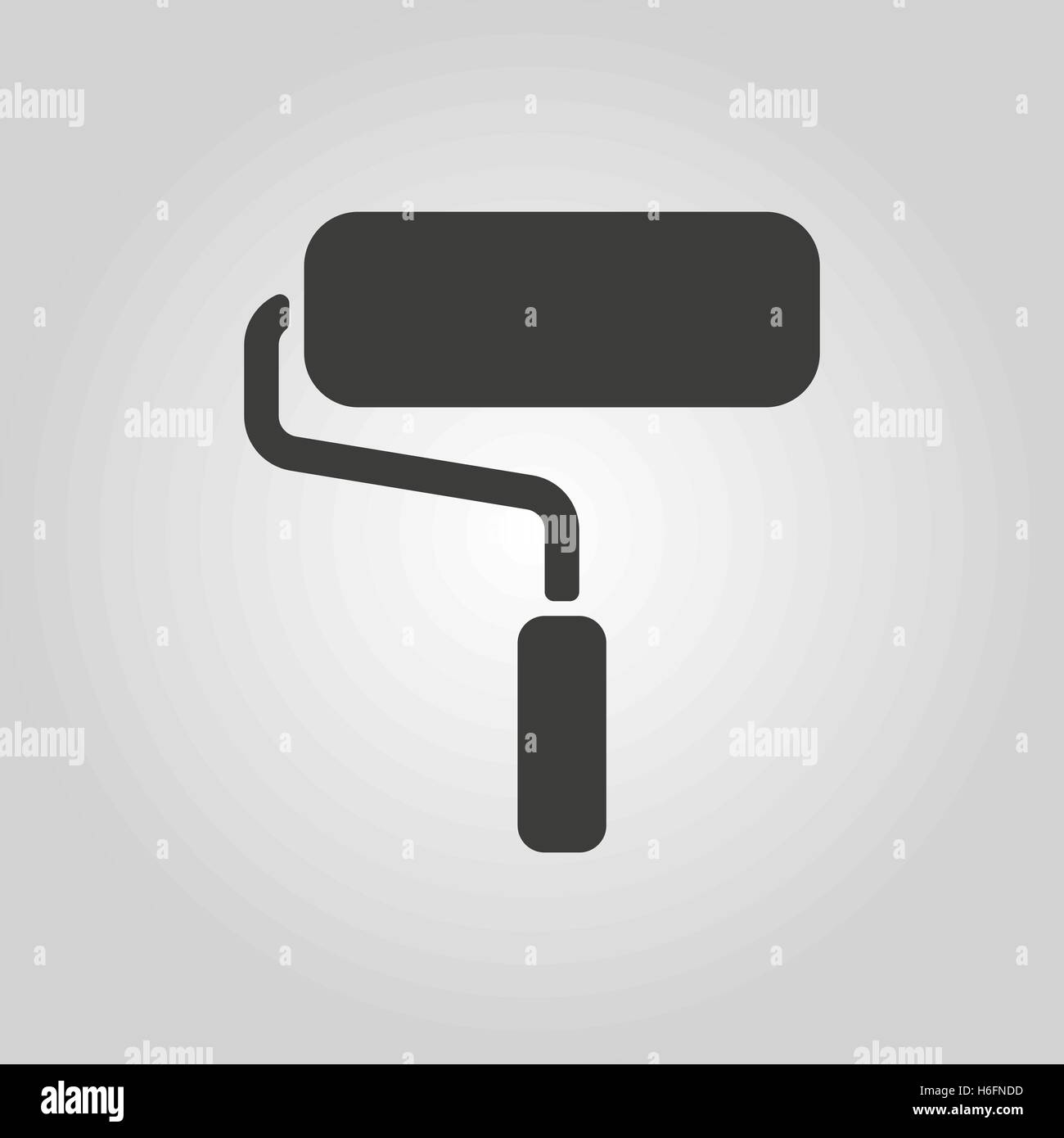 The paint roller icon. Decorating and painting, repair symbol. Flat ...