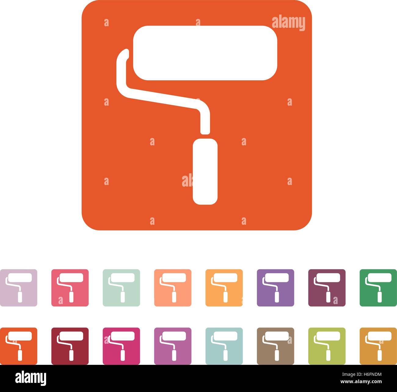 The paint roller icon. Decorating and painting, repair symbol. Flat ...