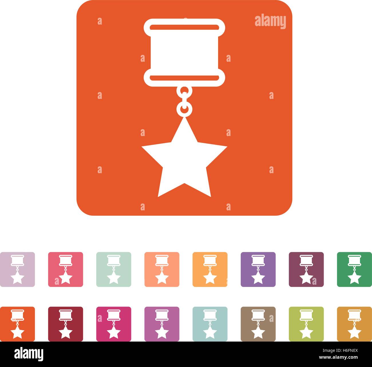 The medal icon. Reward symbol. Flat Vector illustration. Button Set ...