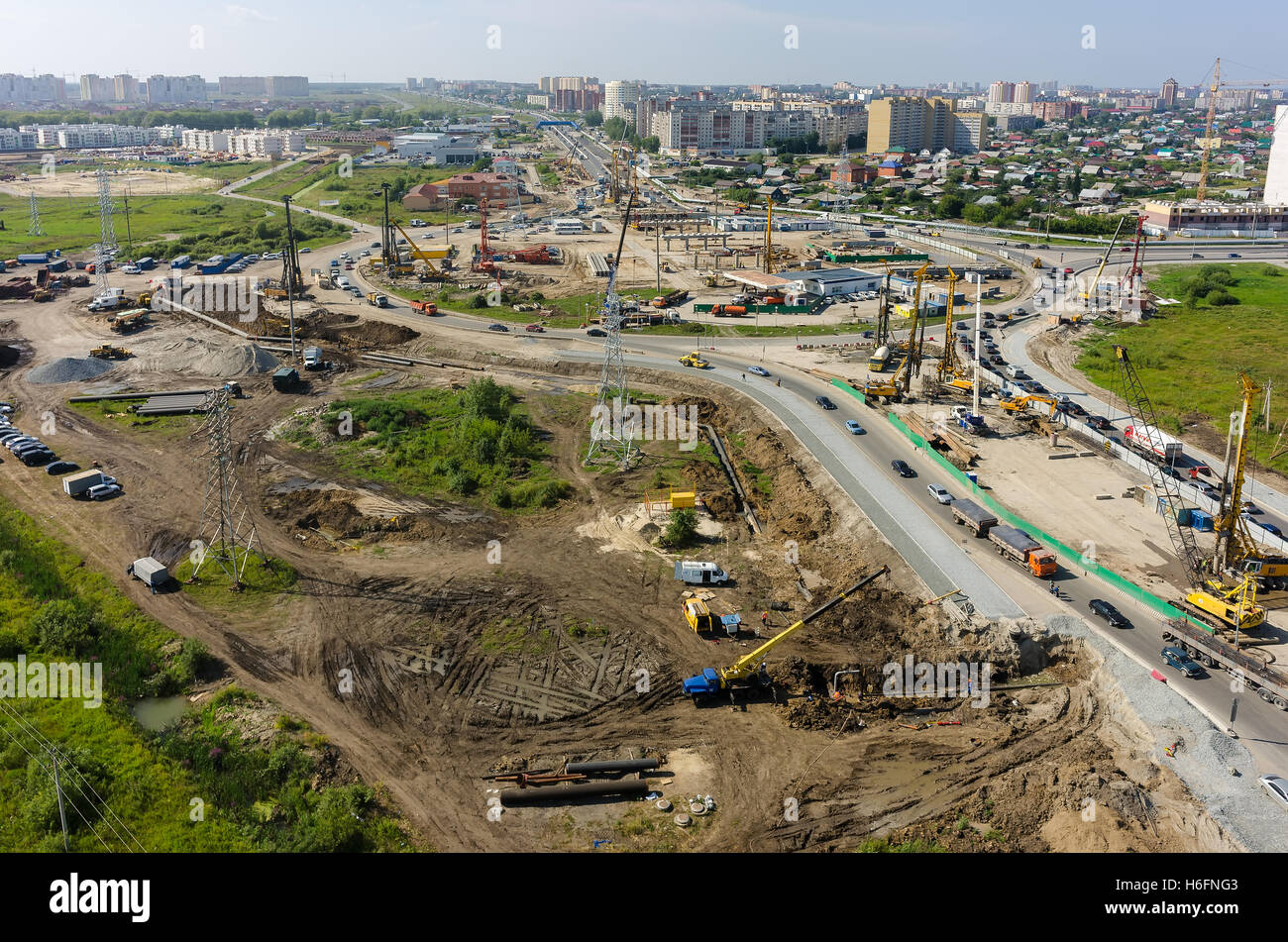 Construction of two-level outcome on bypass road Stock Photo - Alamy