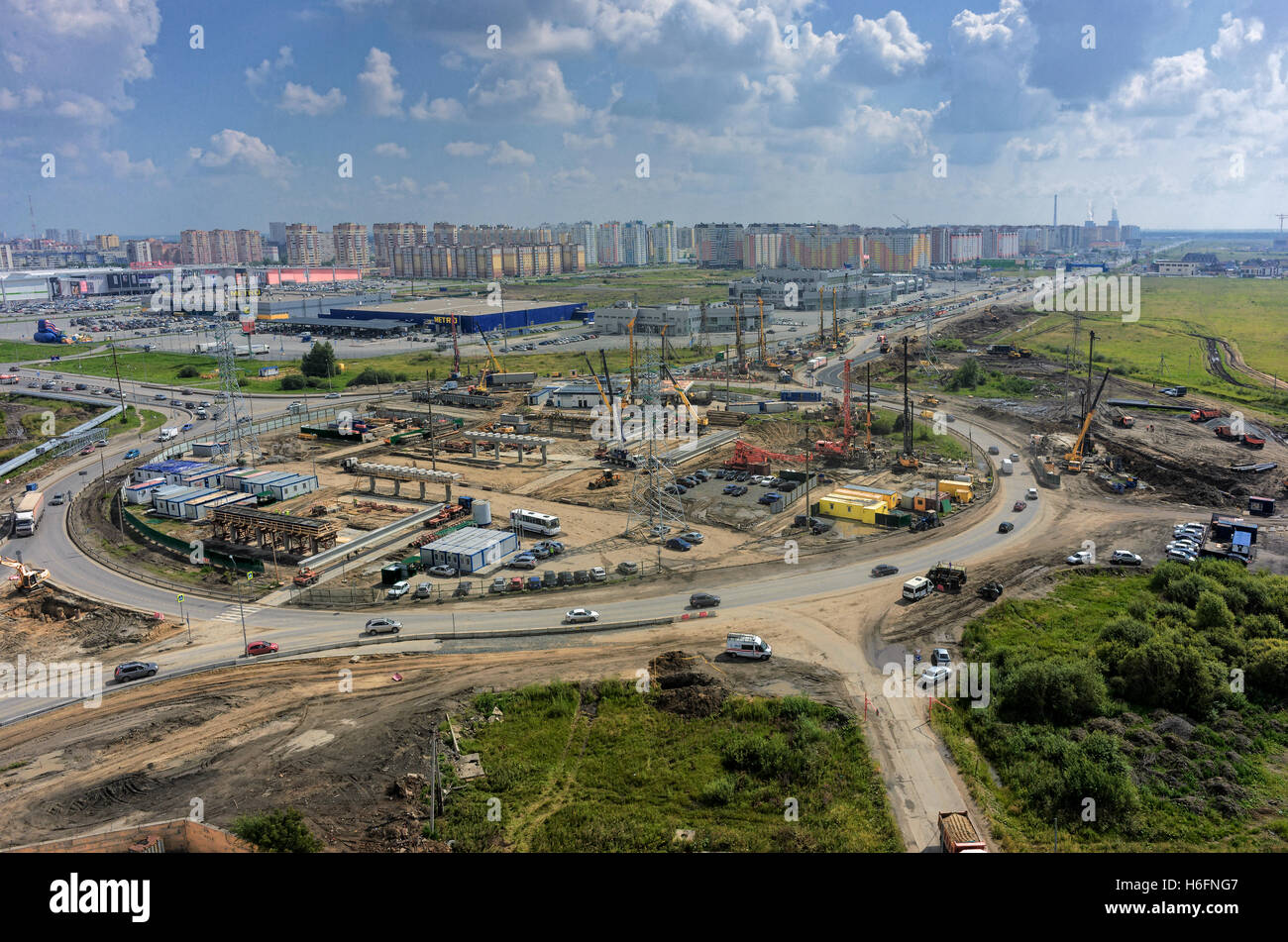 Construction of two-level outcome on bypass road Stock Photo - Alamy