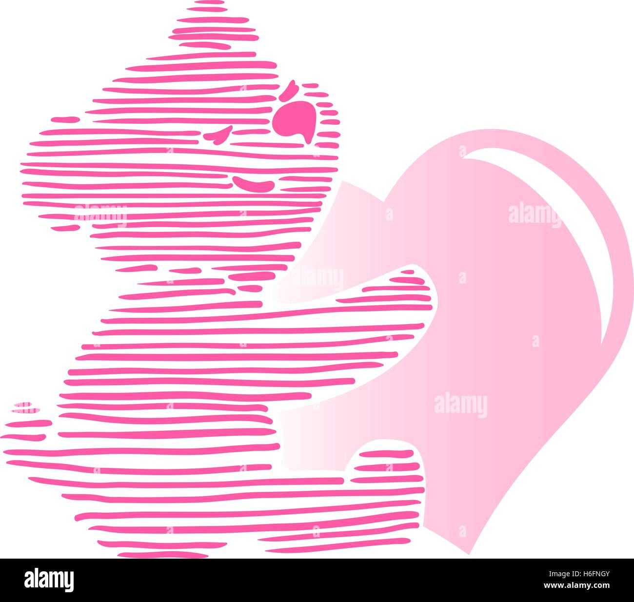 Cartoon baby holding red heart Stock Vector Images - Alamy