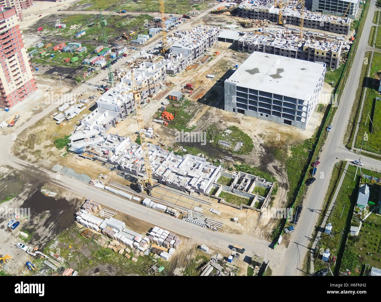 Construction site of residential house Stock Photo - Alamy