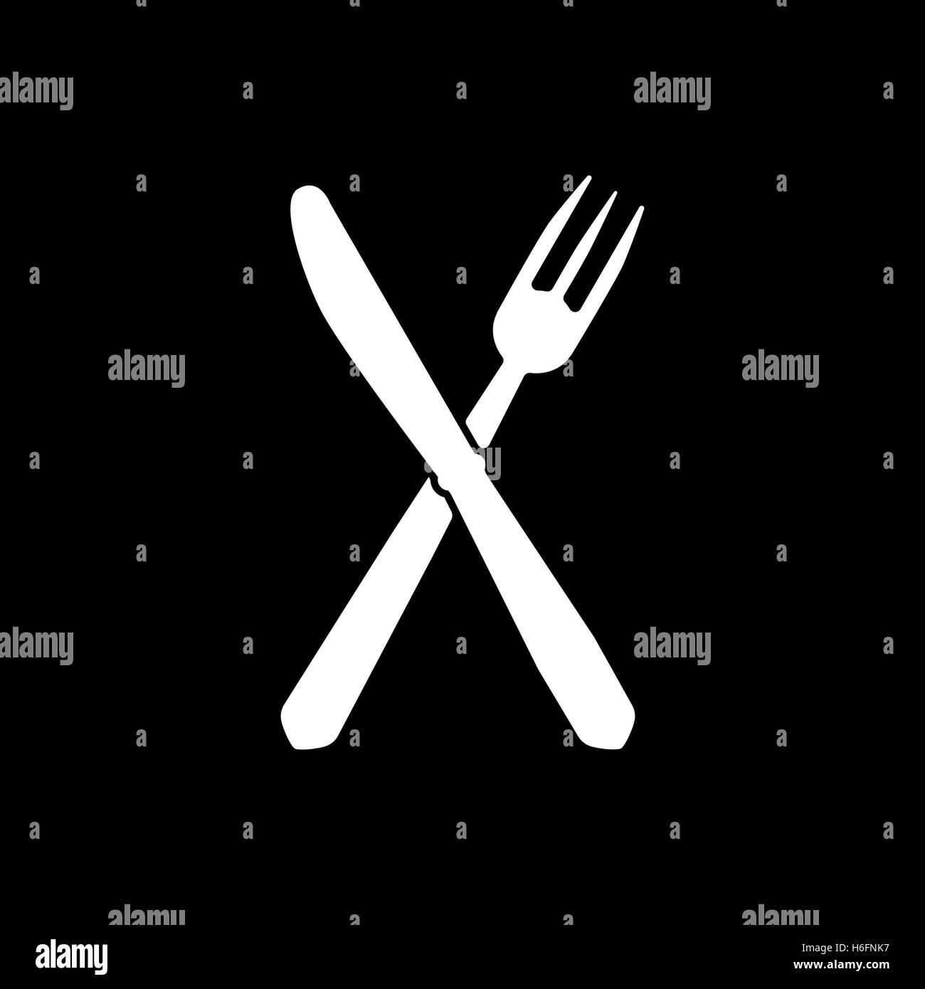The knife and fork icon. Knife and fork symbol. Flat Vector ...
