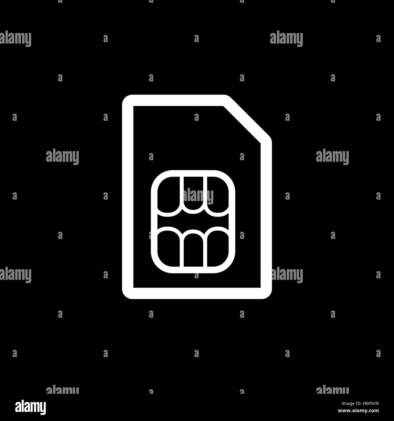 The sim card icon. Sim card symbol. Flat Vector illustration Stock ...