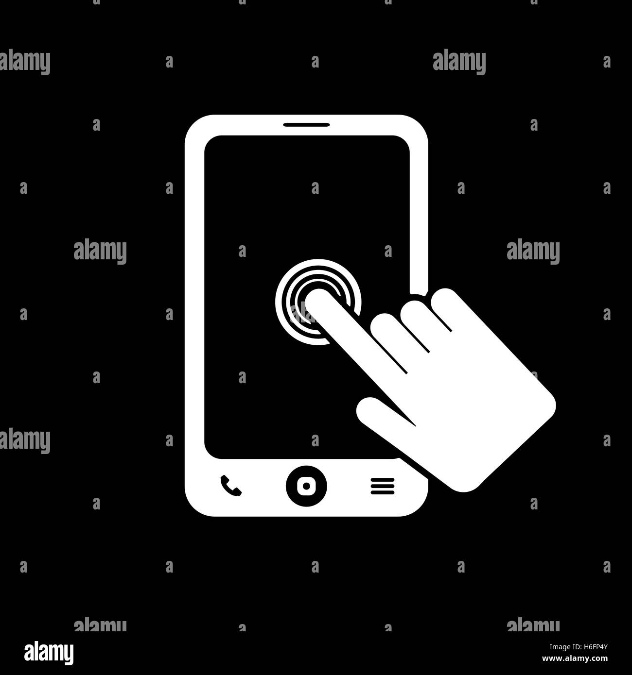 The click on the screen mobile phone icon. Smartphone symbol. Flat ...