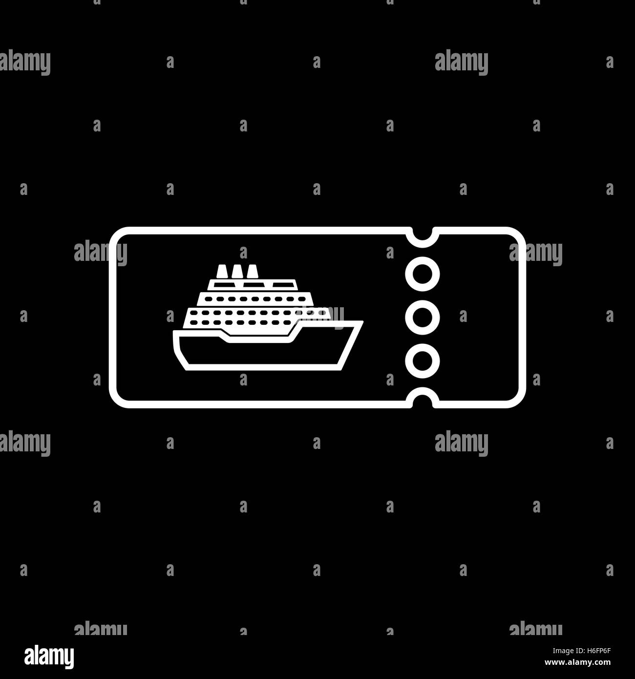 Cruise ship boarding pass icon Black and White Stock Photos & Images ...