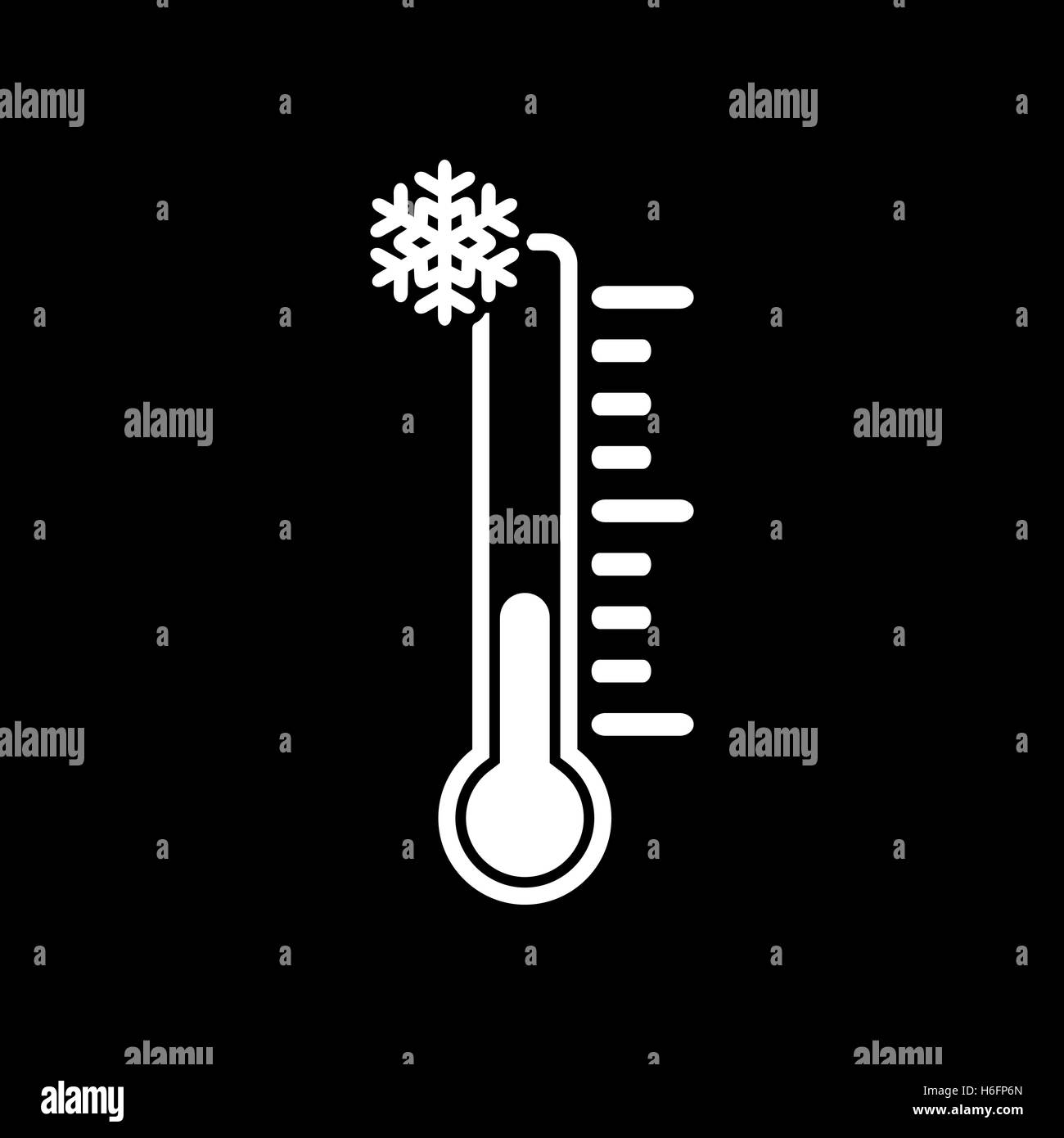 The thermometer icon. Low temperature symbol. Flat Vector illustration ...