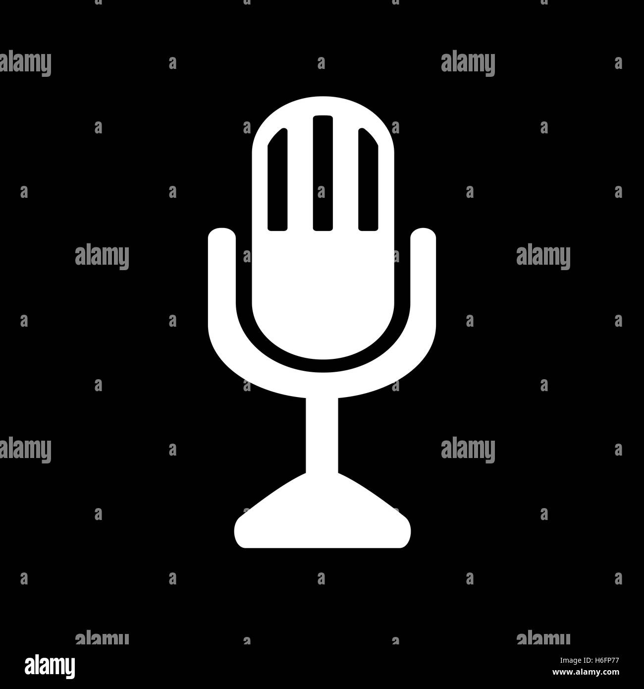 Retro microphone voice icon pictogram Black and White Stock Photos ...