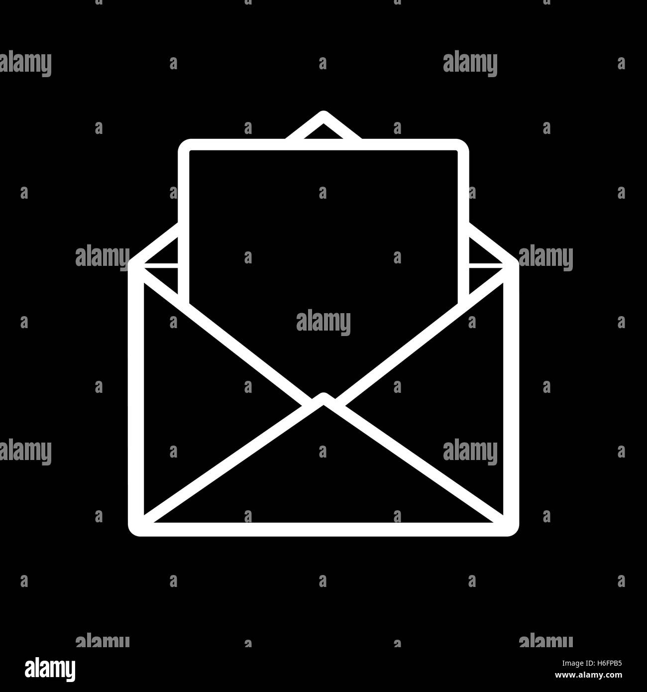 The mail icon. Open Envelope symbol. Message sign. Flat Vector ...