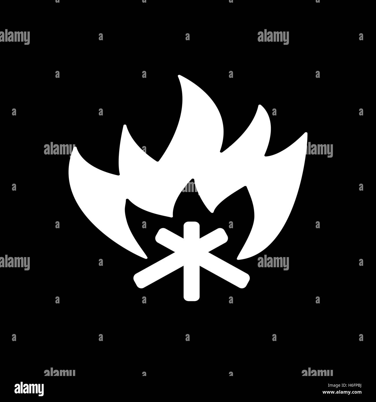 The fire icon. Bonfire symbol. Flat Vector illustration Stock Vector ...