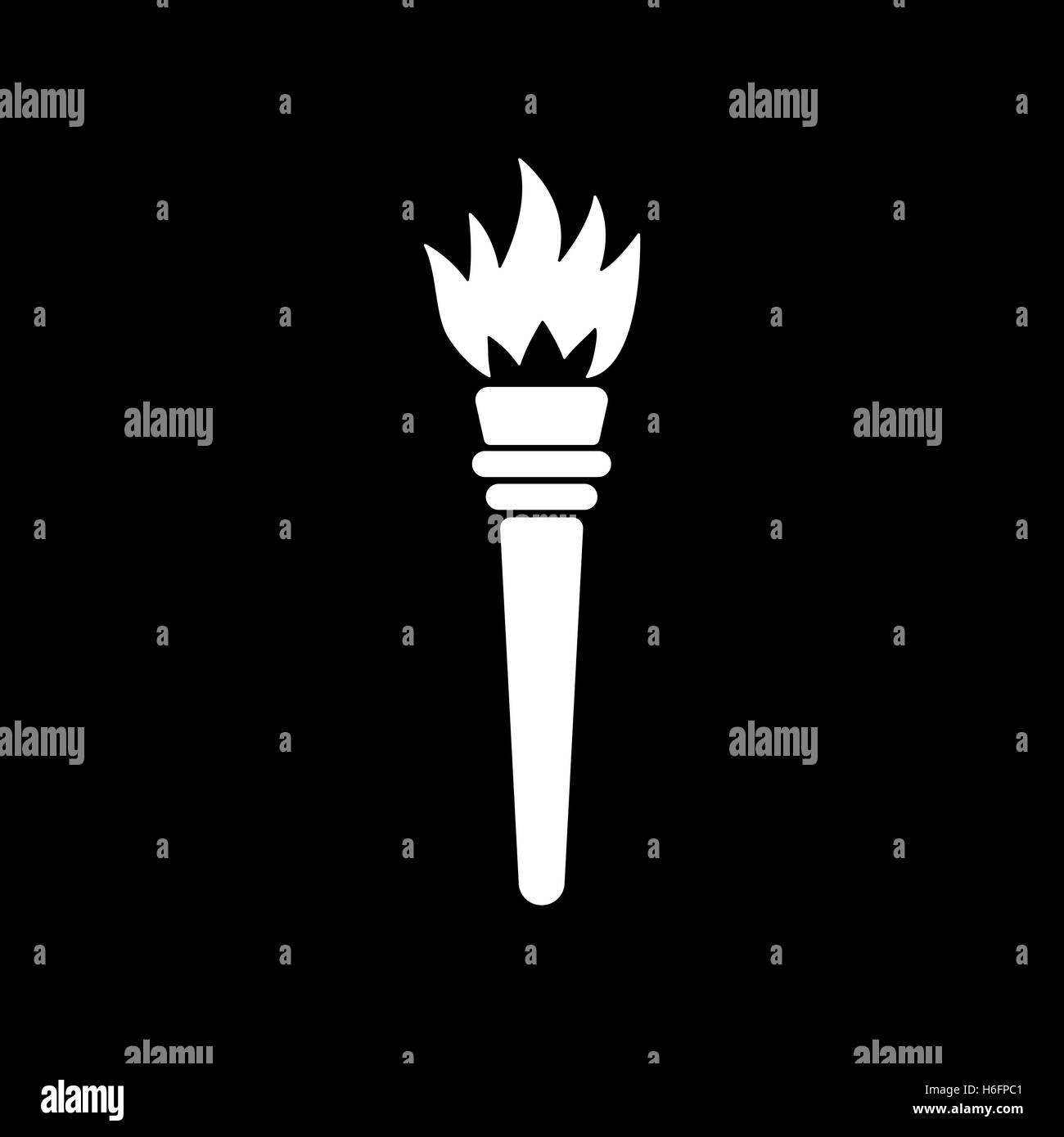 The torch icon. Torch symbol. Flat Vector illustration Stock Vector ...