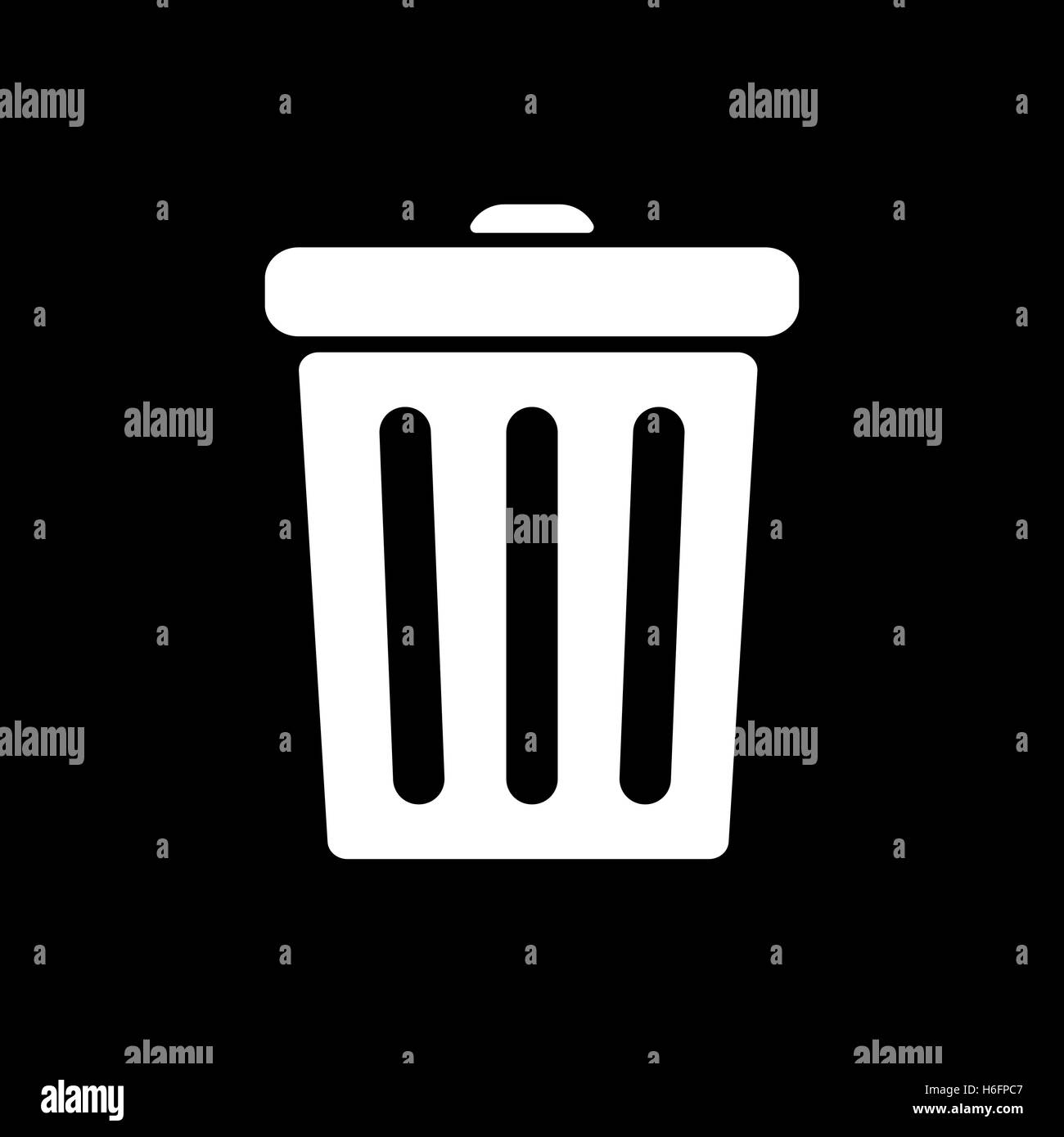 The trashcan icon. Dustbin symbol. Flat Vector illustration Stock ...