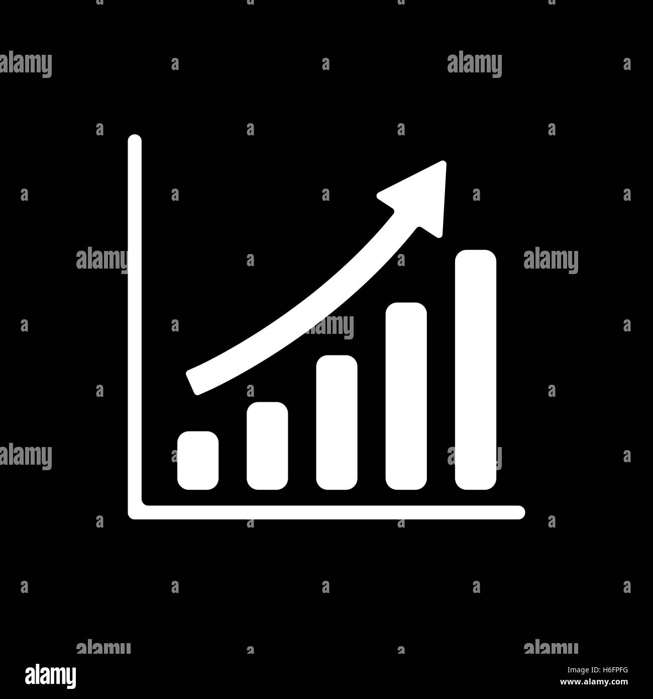 The growing graph icon. Progress symbol. Flat Vector illustration Stock ...