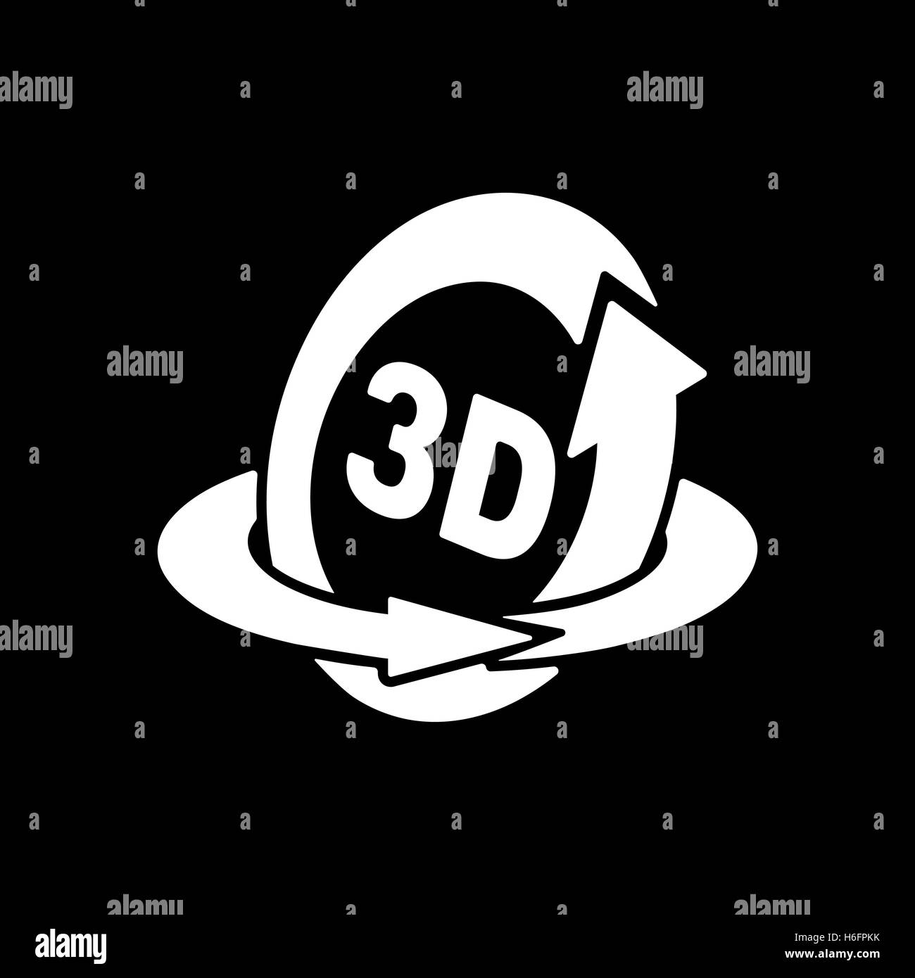 The 3d icon. Rotation arrow symbol. Flat Vector illustration Stock ...