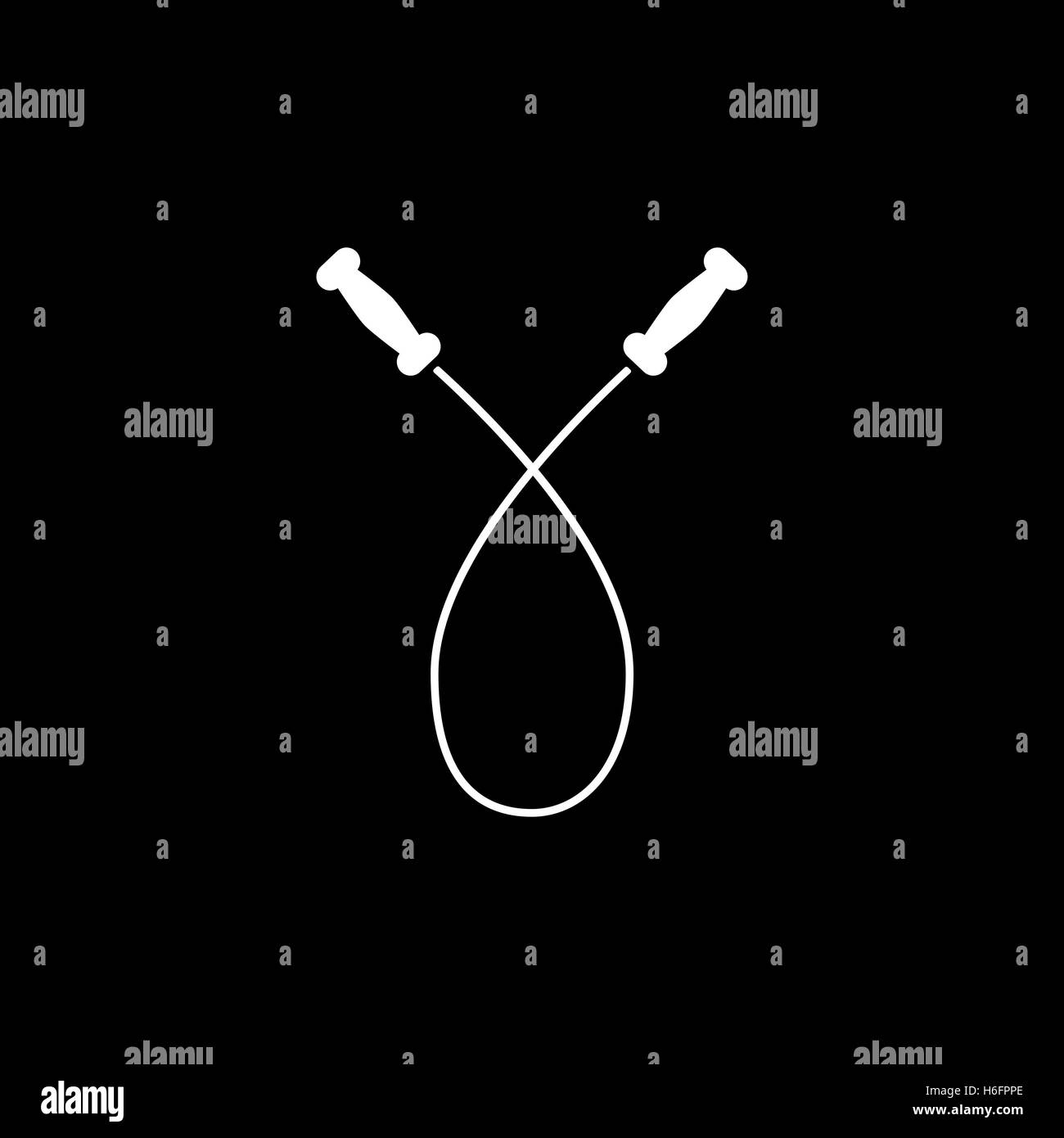 The skipping rope icon. Jumping-rope symbol. Flat Vector illustration ...