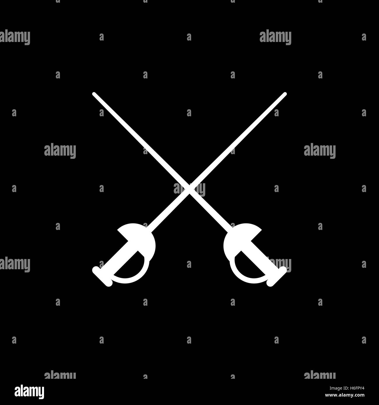 The sword icon. Epee symbol. Flat Vector illustration Stock Vector ...