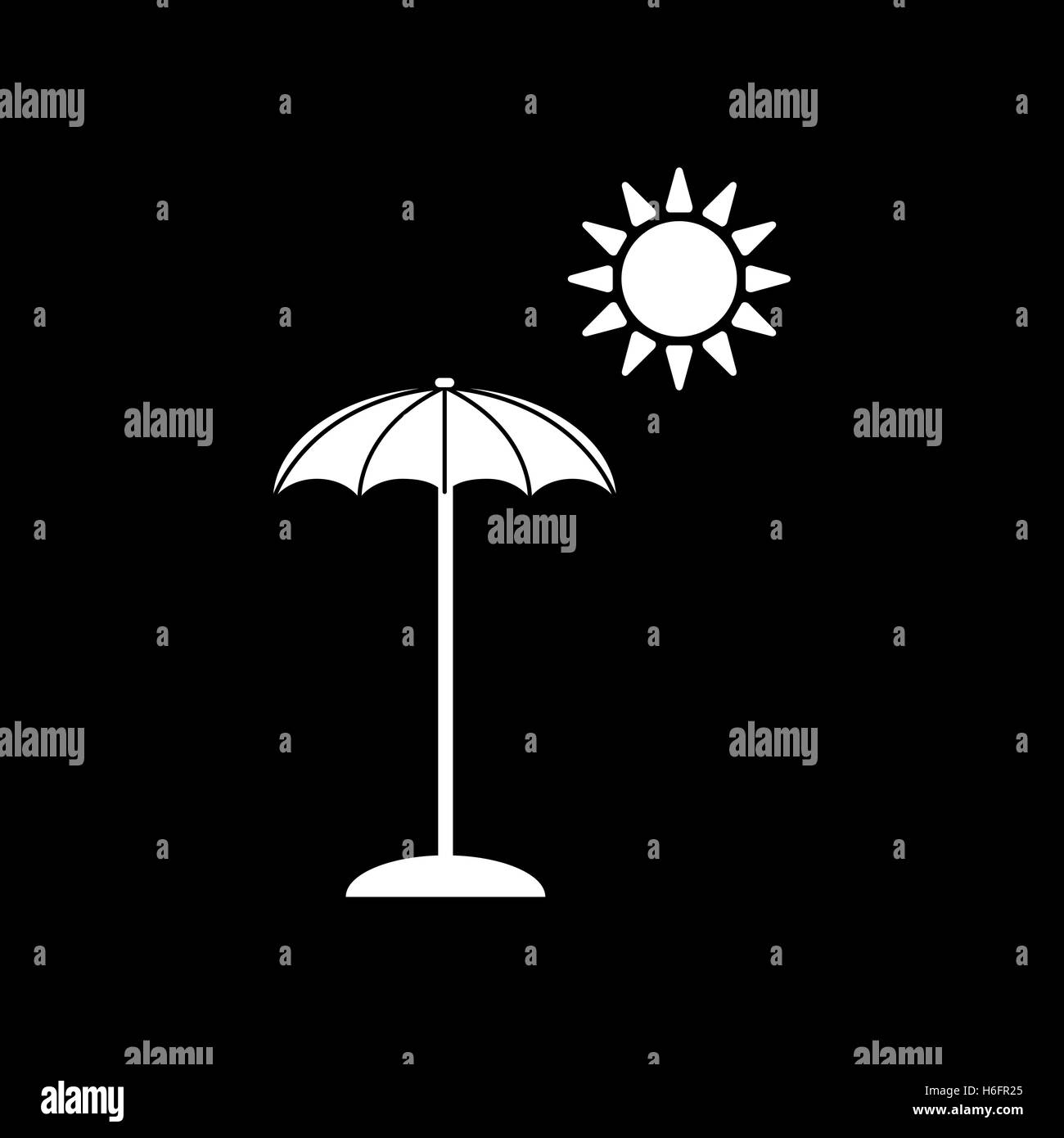 The parasol icon. Vacation symbol. Flat Vector illustration Stock ...