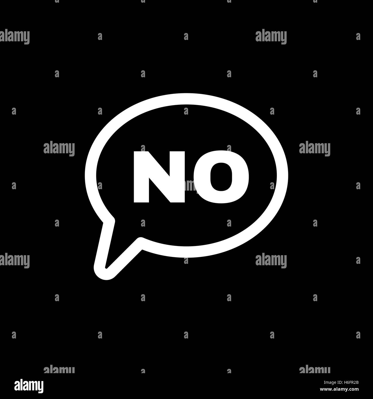The NO speech bubble icon. No symbol. Flat Vector illustration Stock ...