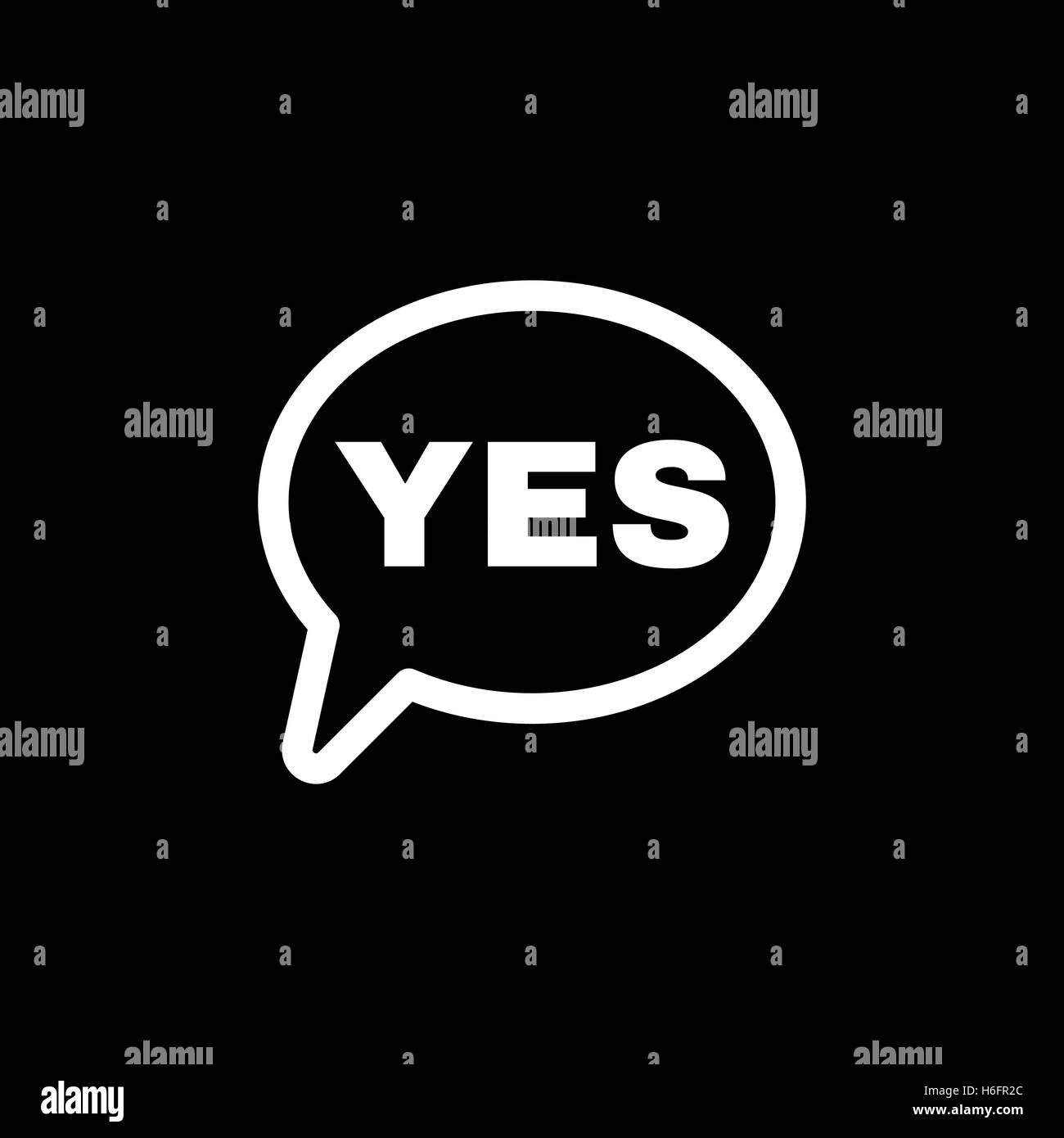 The YES speech bubble icon. Yes symbol. Flat Vector illustration Stock ...