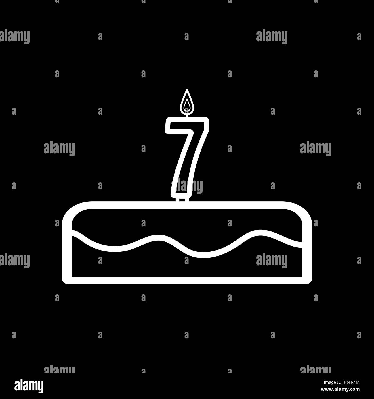 Number 7 candle Black and White Stock Photos & Images - Alamy