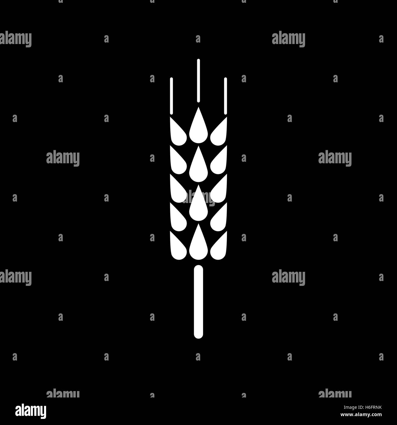 The spica icon. Wheat symbol. Flat Vector illustration. Button Set ...
