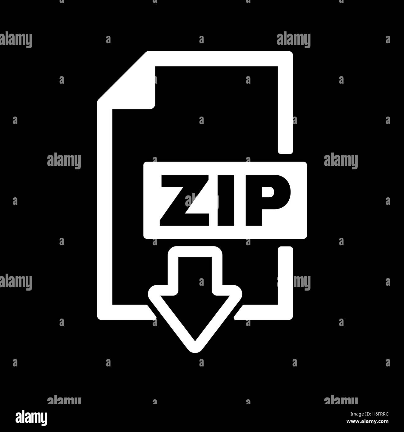 The ZIP file icon. Archive, compressed symbol. Flat Vector illustration ...