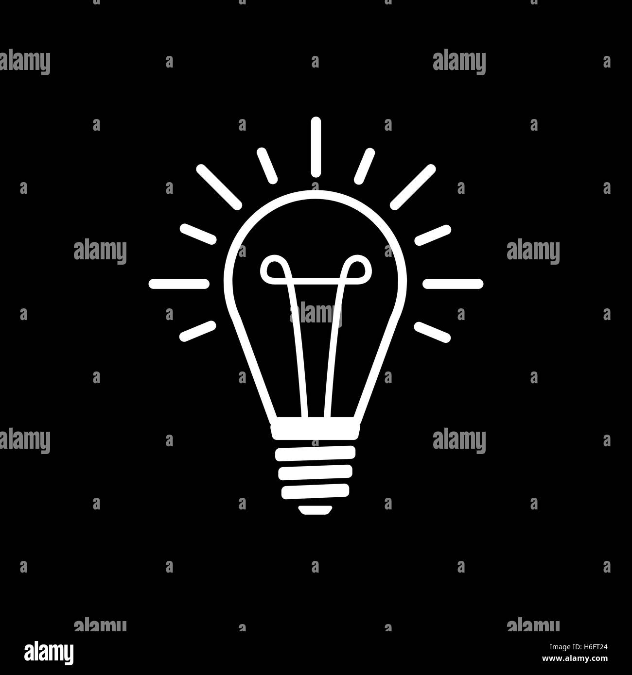 The lightbulb icon. Illumination symbol. Flat Vector illustration Stock ...