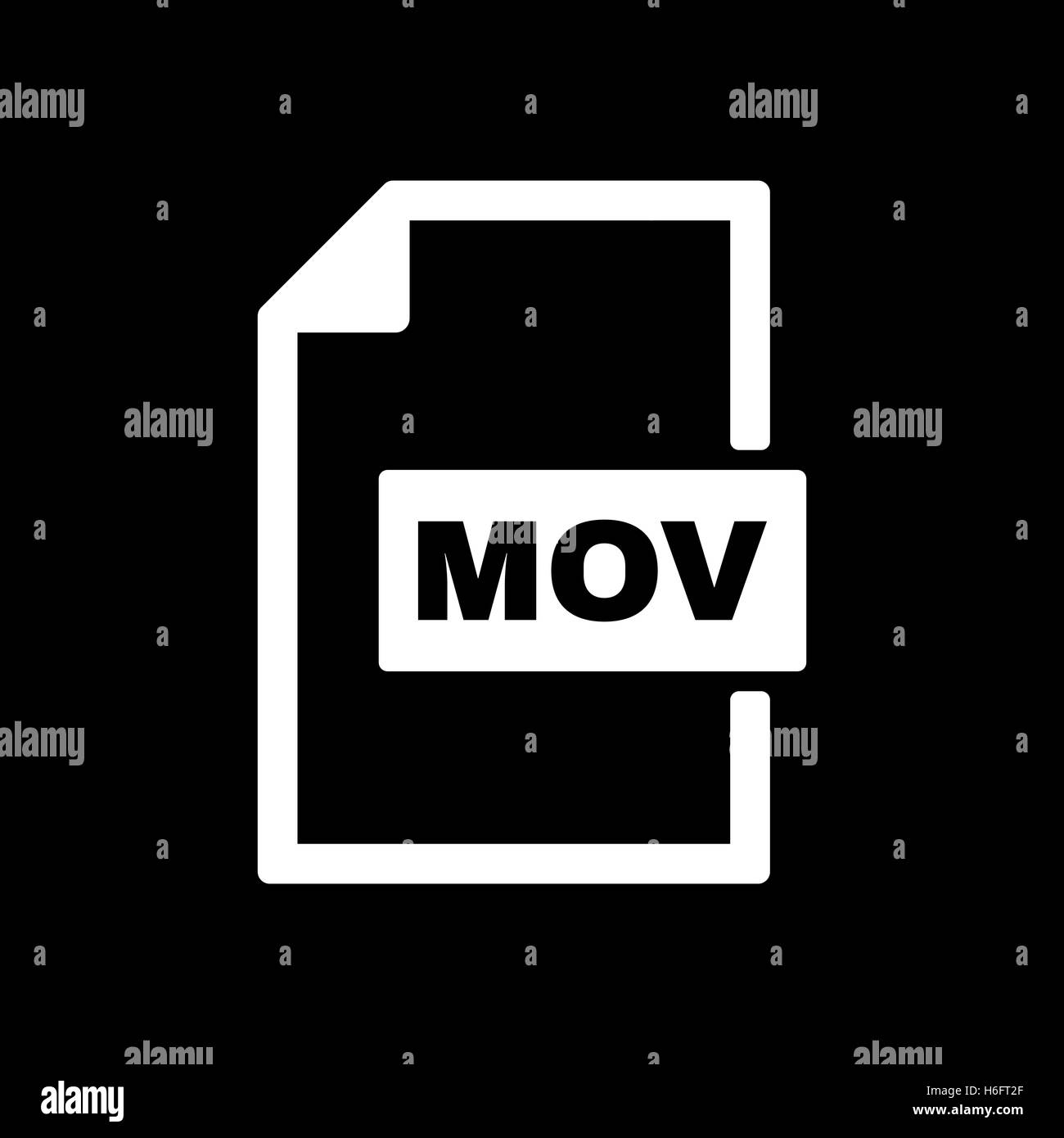 The MOV icon. Video file format symbol. Flat Vector illustration Stock ...