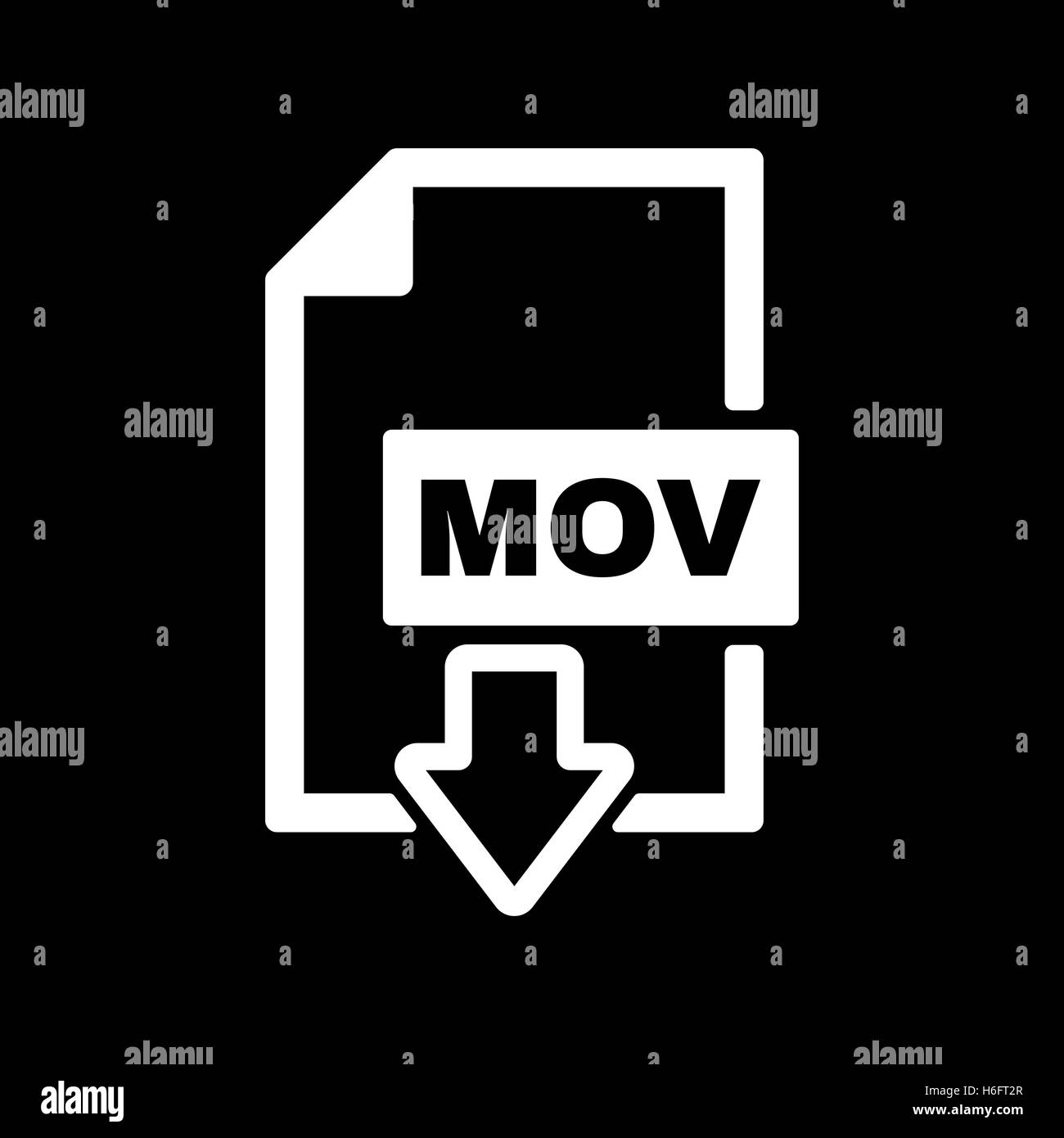 The MOV icon. Video file format symbol. Flat Vector illustration Stock ...