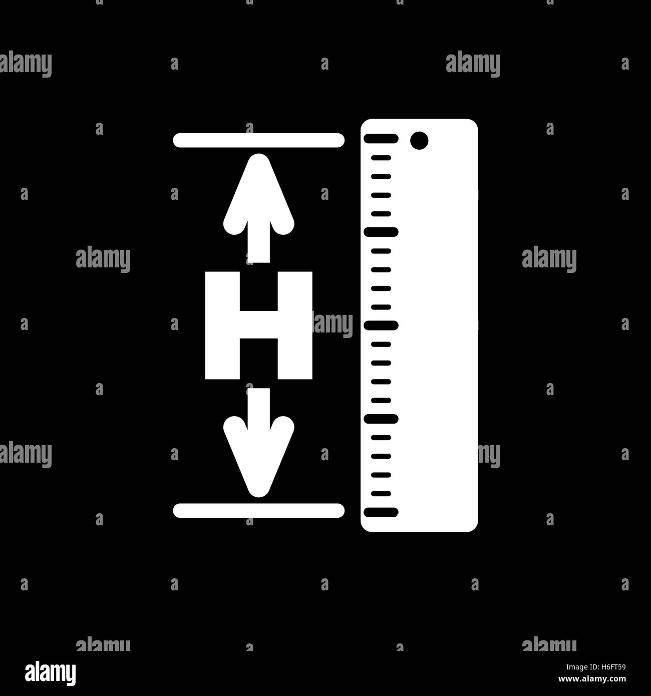 The height icon. Altitude, elevation, level, hgt symbol Flat Vector ...