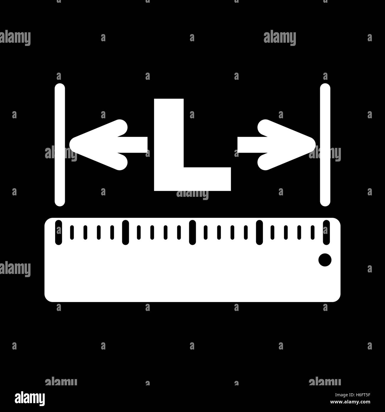 The length icon. Longitude, yardage, lgth symbol Flat Vector ...