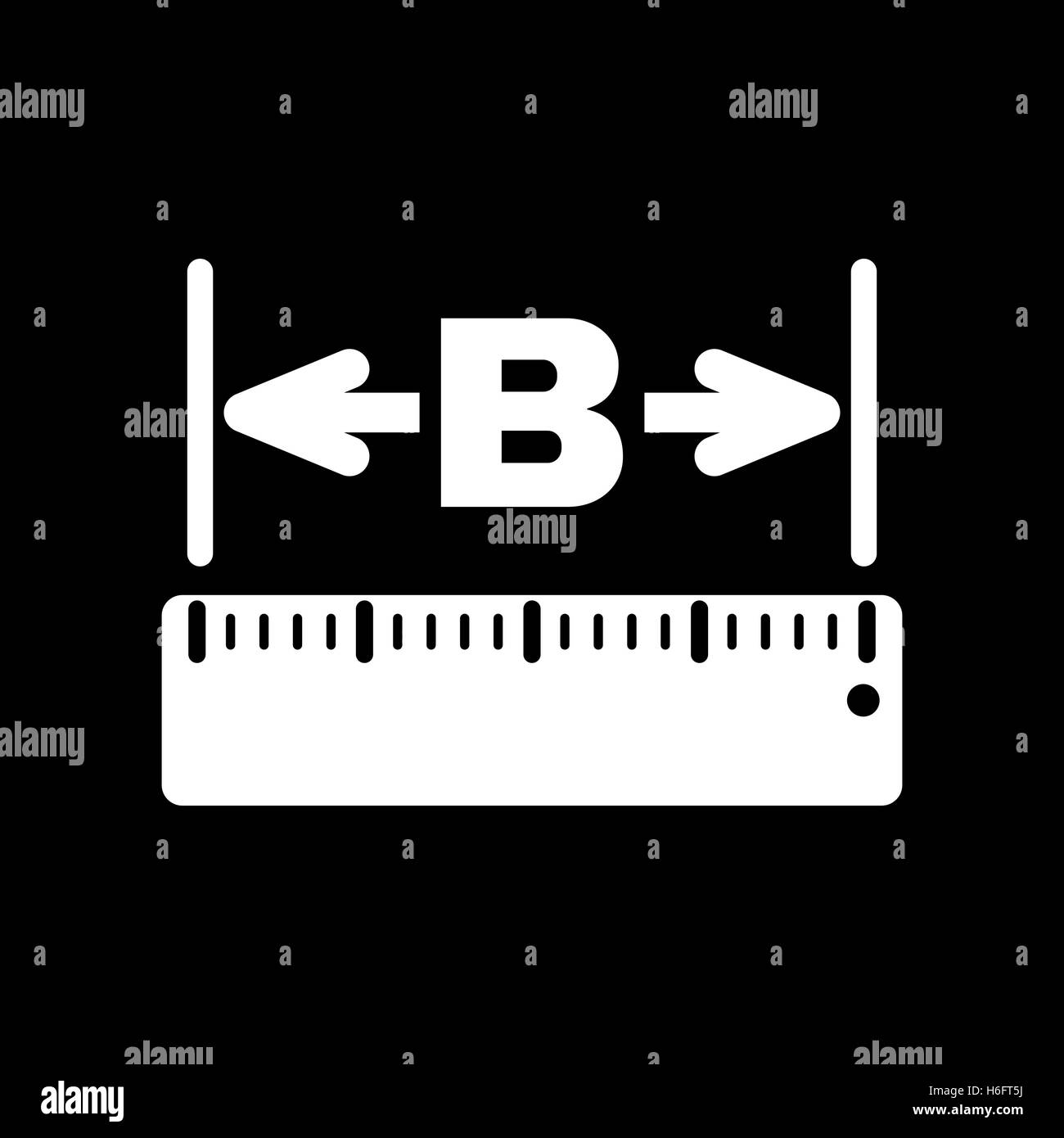 The width icon. Measurement and ruler symbol. Flat Vector illustration ...