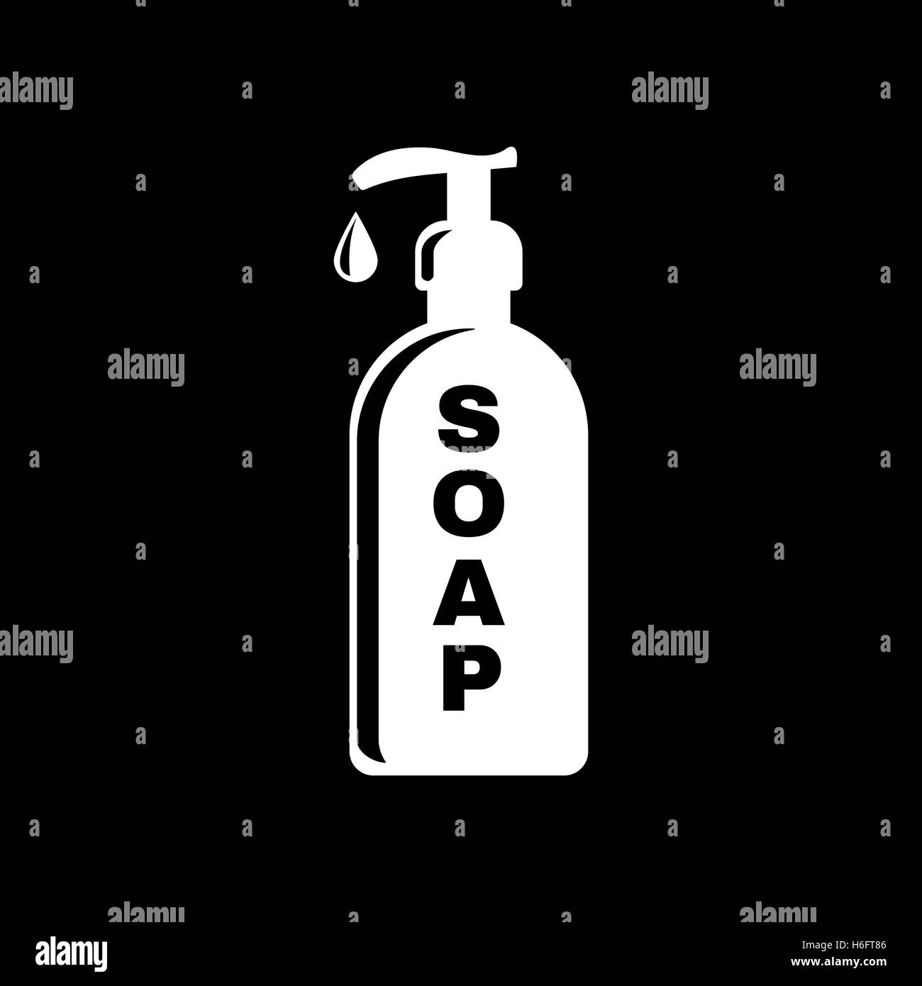 The liquid soap icon. Hand wash symbol. Flat Vector illustration Stock ...