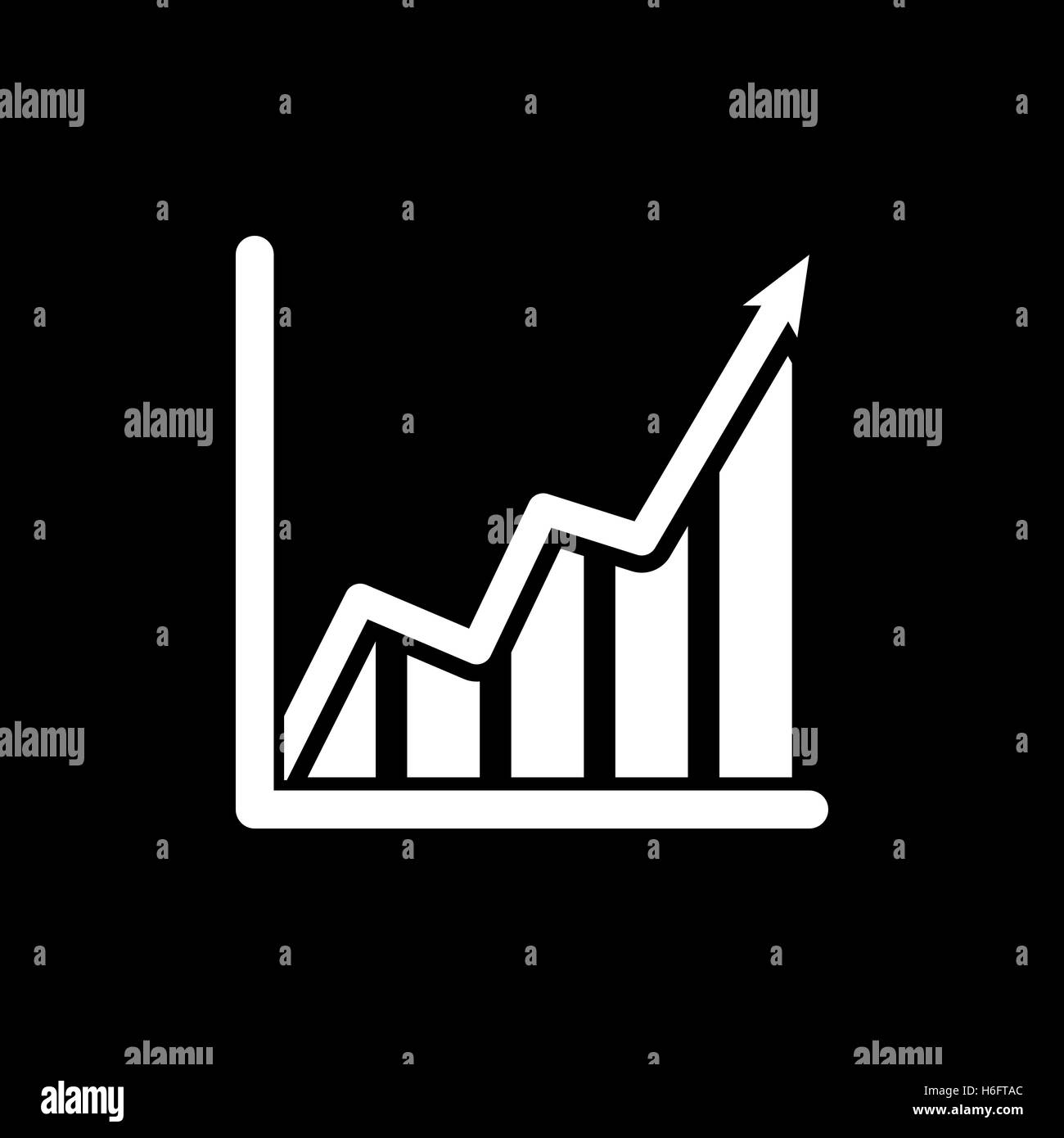 The growing graph icon. Growth and up symbol. Flat Vector illustration ...