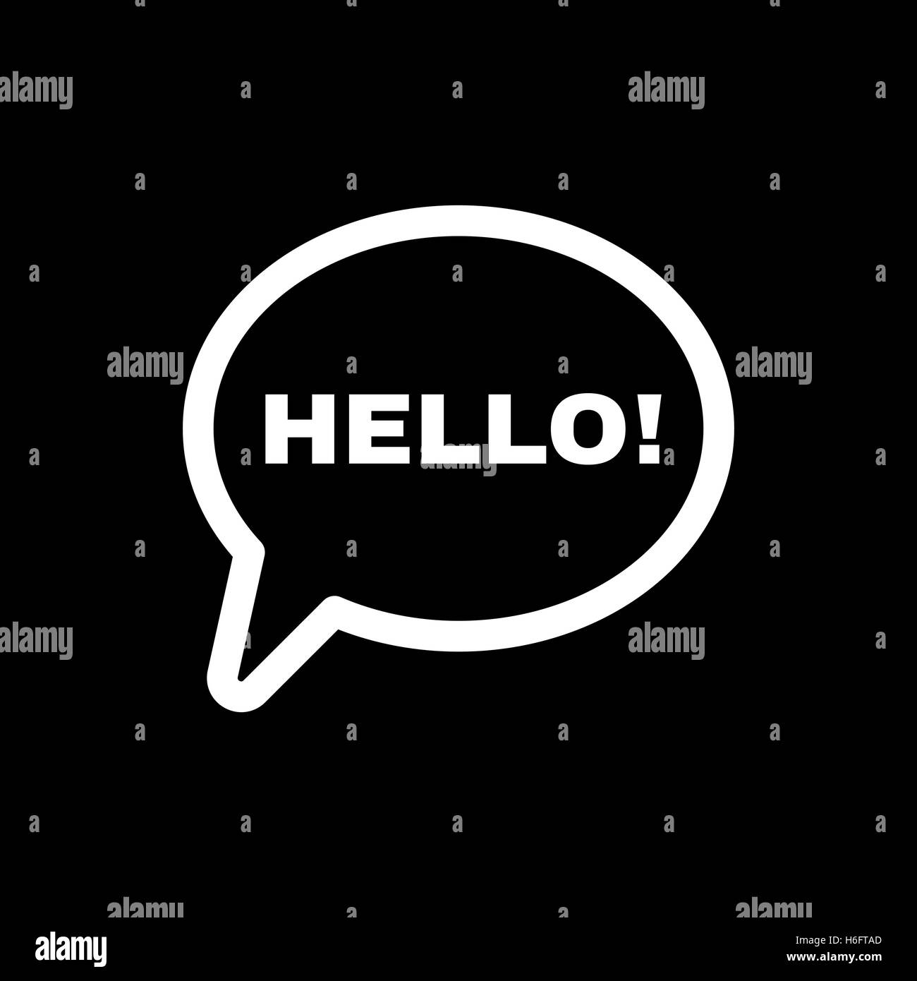 Hello icon greet hi symbol Black and White Stock Photos & Images - Alamy