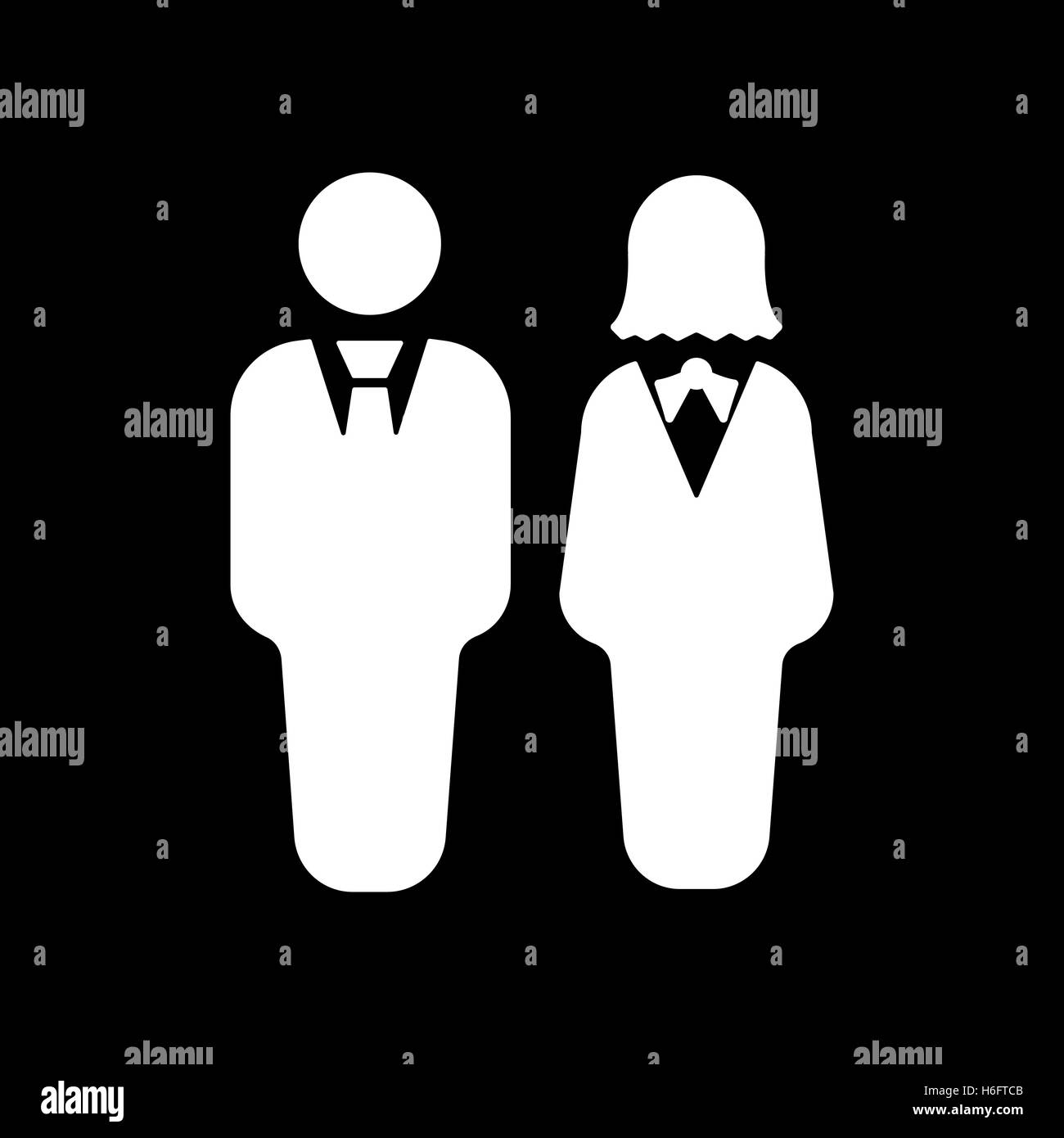 The man and woman icon. Partners And Human symbol. Flat Vector ...