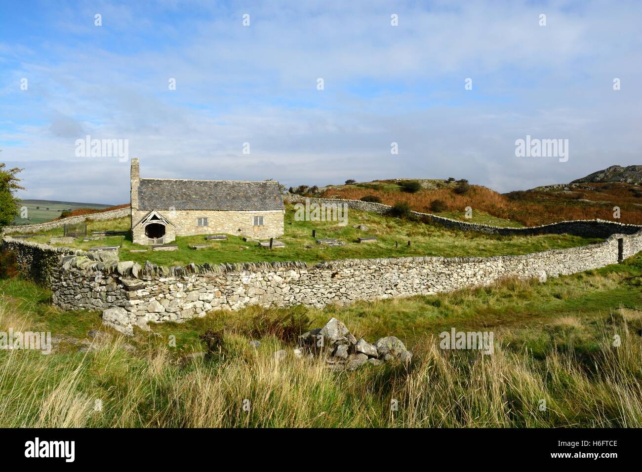 St Celynin Old parish Church Llangelynin Conwy Wales Stock Photo - Alamy