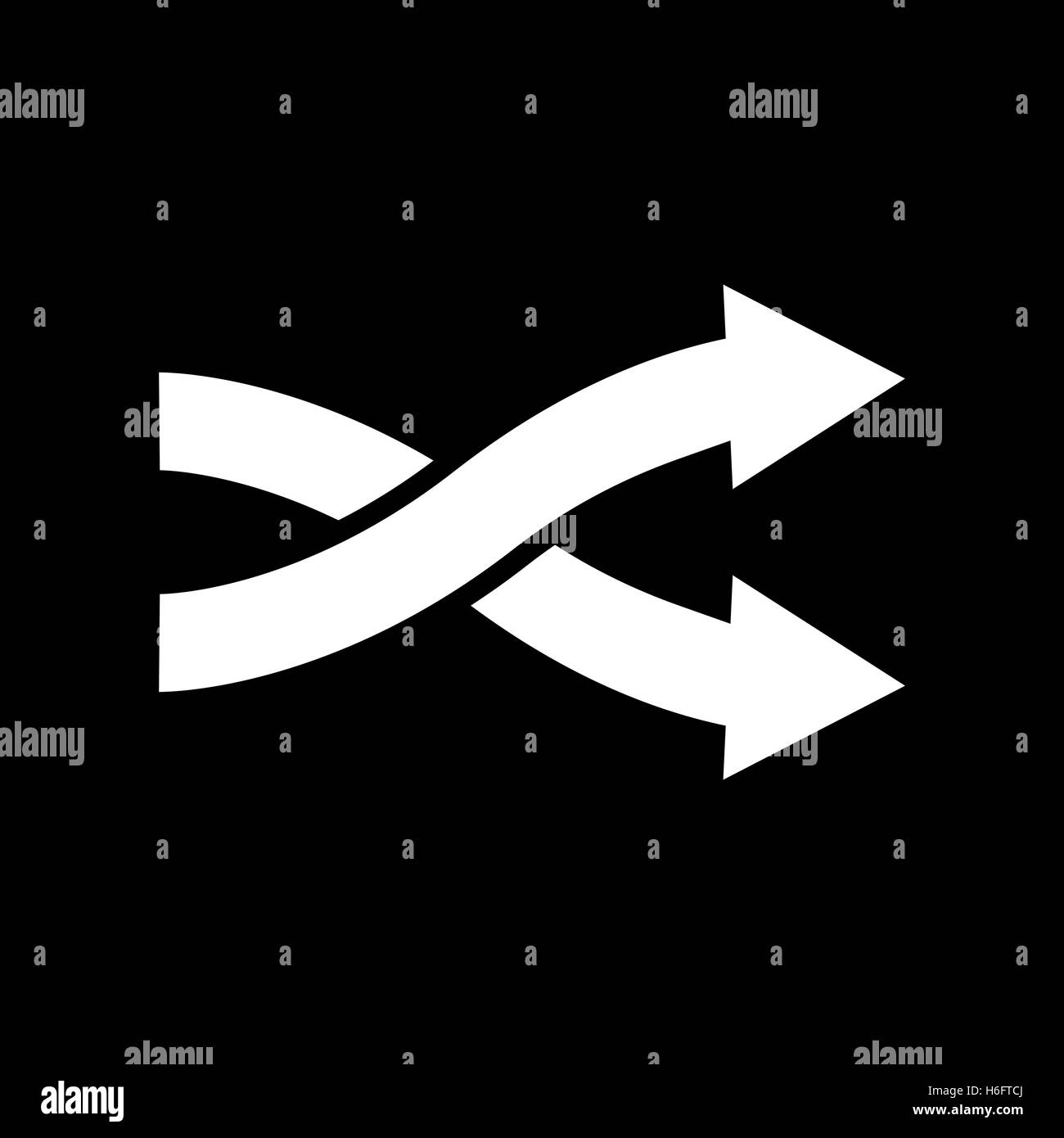 The intersecting arrows icon. Exchange and turn, cross symbol. Flat ...