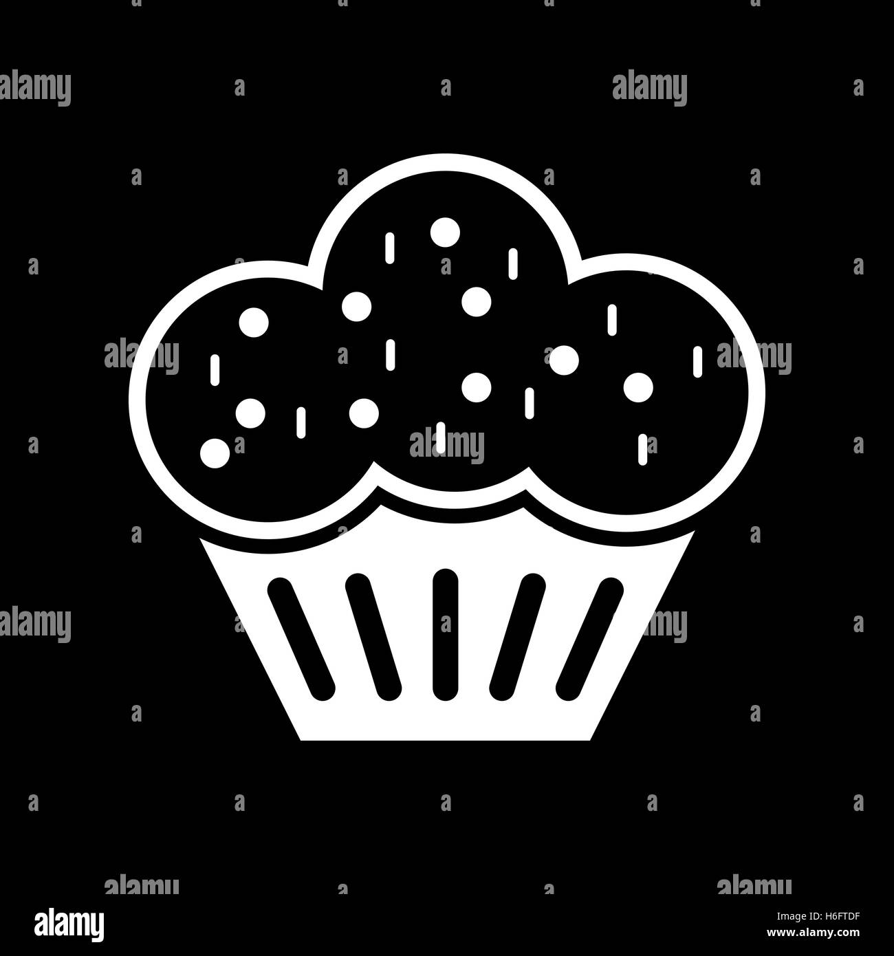 The muffin icon. Dessert and baked, cake, bakery symbol. Flat Vector ...